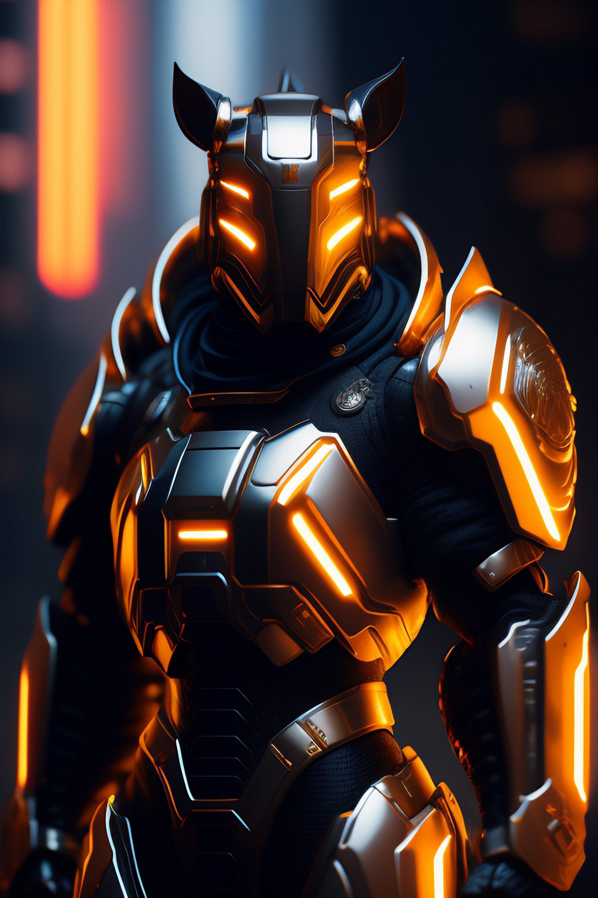 Lexica - A black white guinea pig as the doomslayer, realistic scifi ...