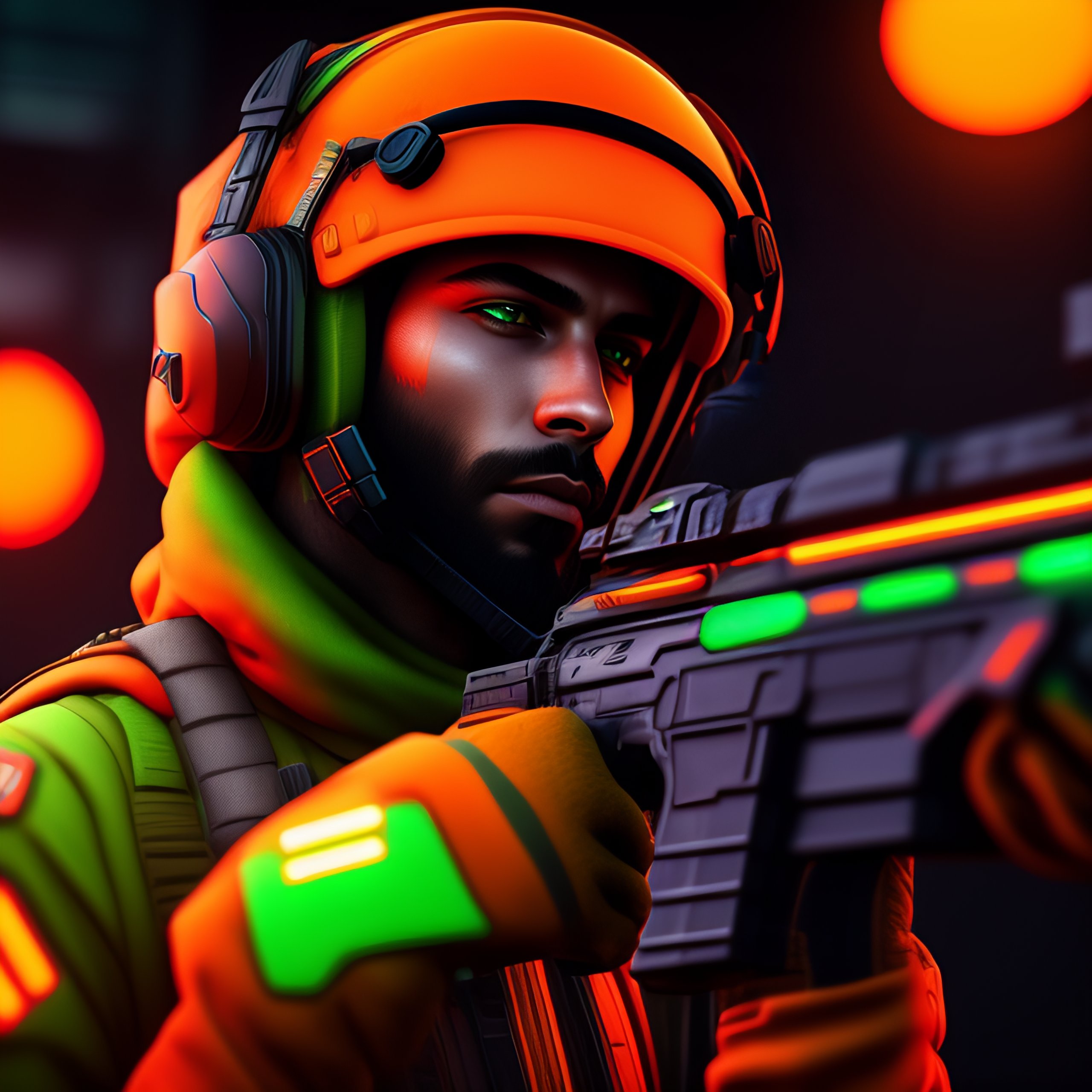 Lexica - CS-GO deluxe terrorist skin, hollographic orange and green ...