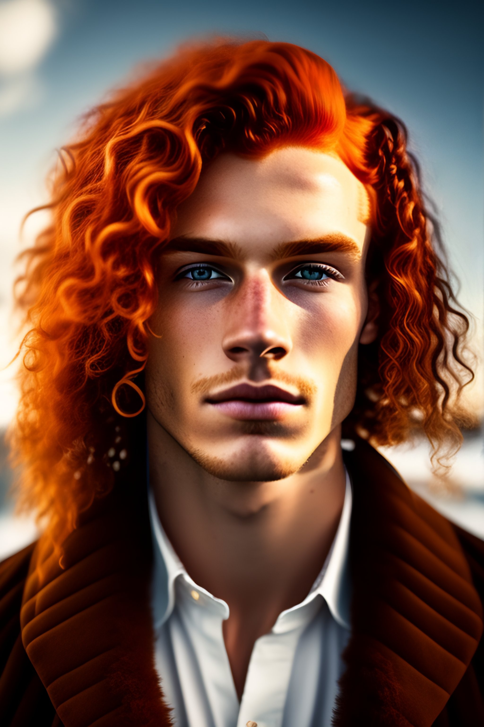 Lexica - Portrait of a Nordic man, twenty years old, red hair,freckles ...