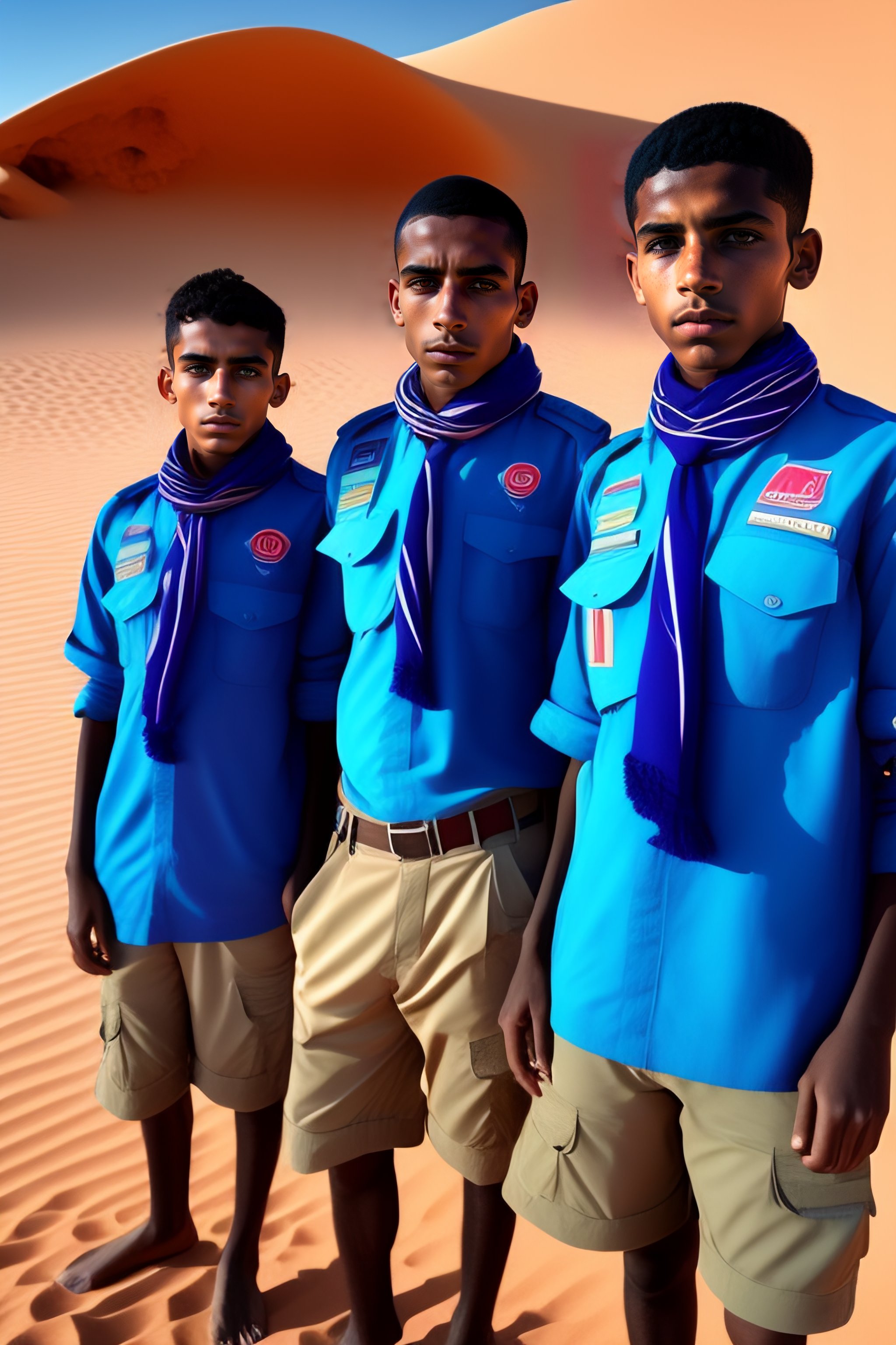 Lexica - Troupe des 8 scouts Boys Tunisiens de 15 ans avec tenu unique ...