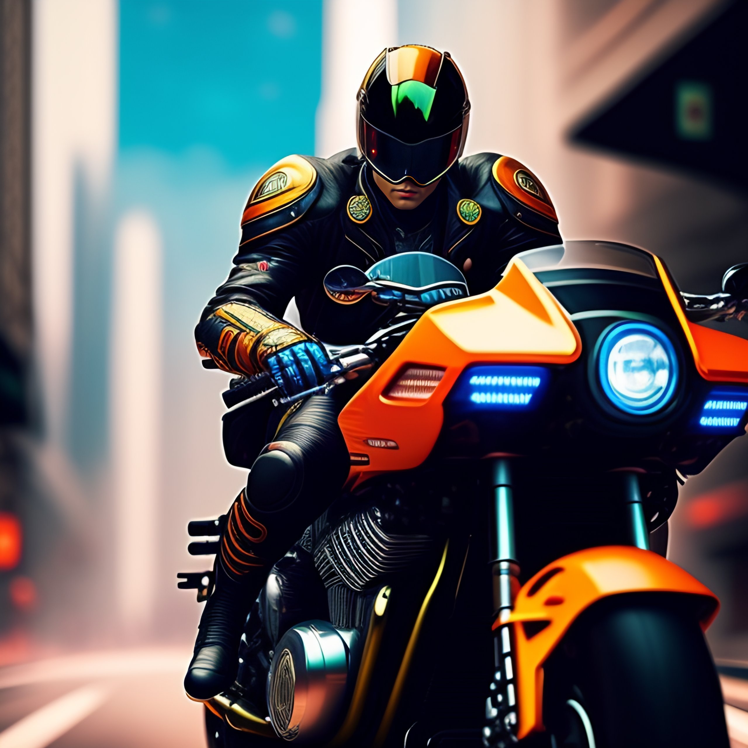 Lexica - A Kamen Rider wearing a full-body tech mech rides a motorcycle ...