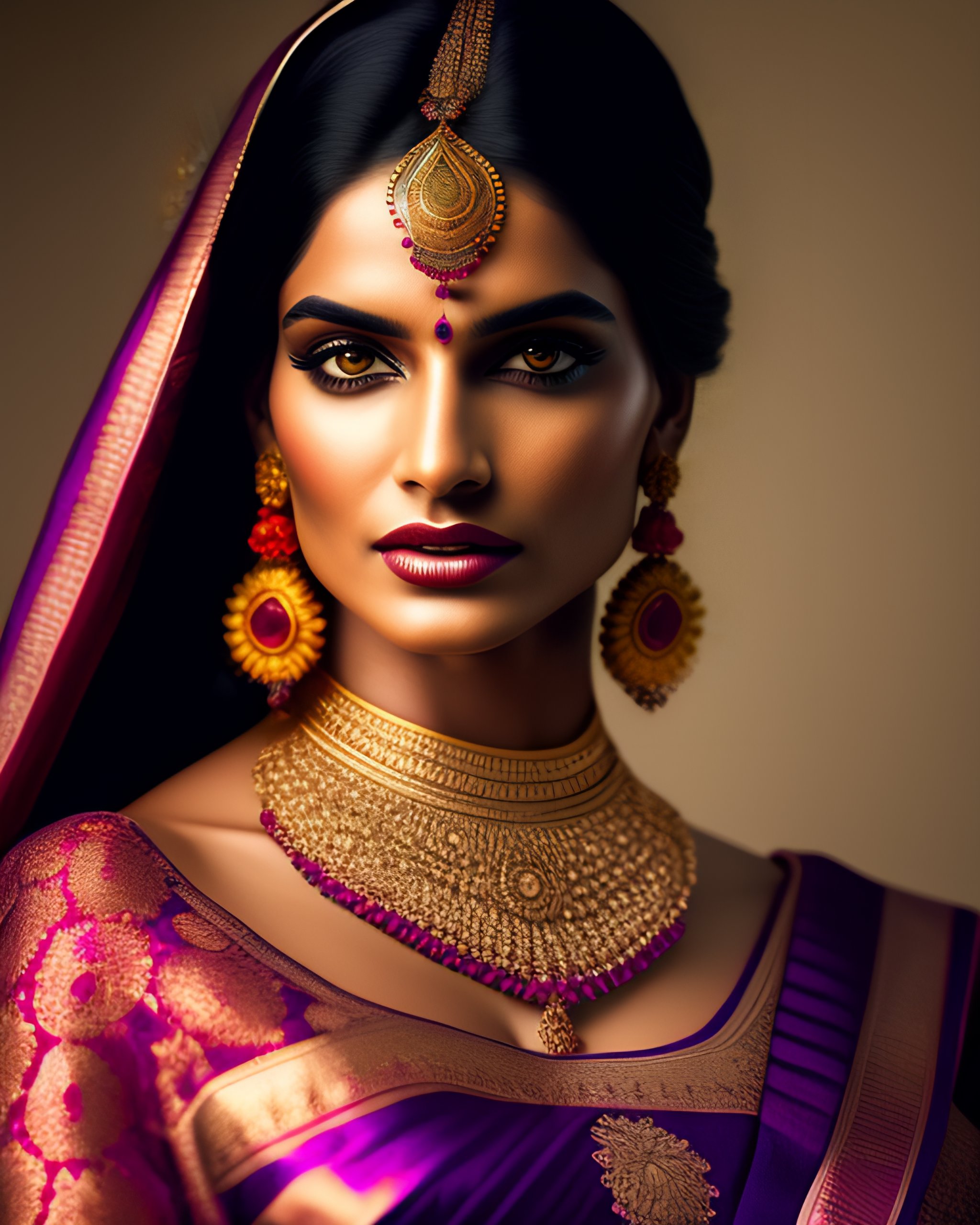 Lexica - Portrait shot of 3/4 beautiful Indian woman, alluring pose in ...
