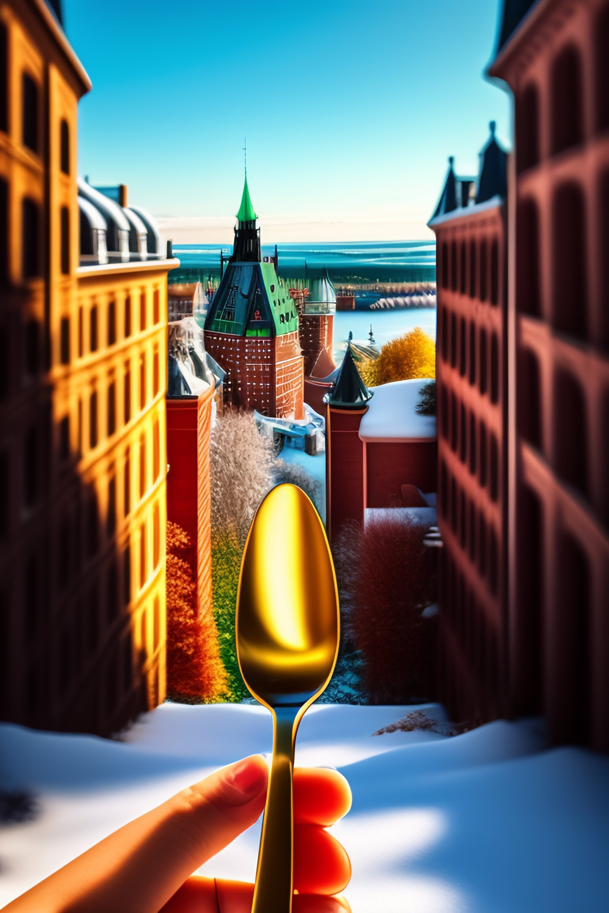 Lexica - Picture of Quebec with a Spoon in the Background