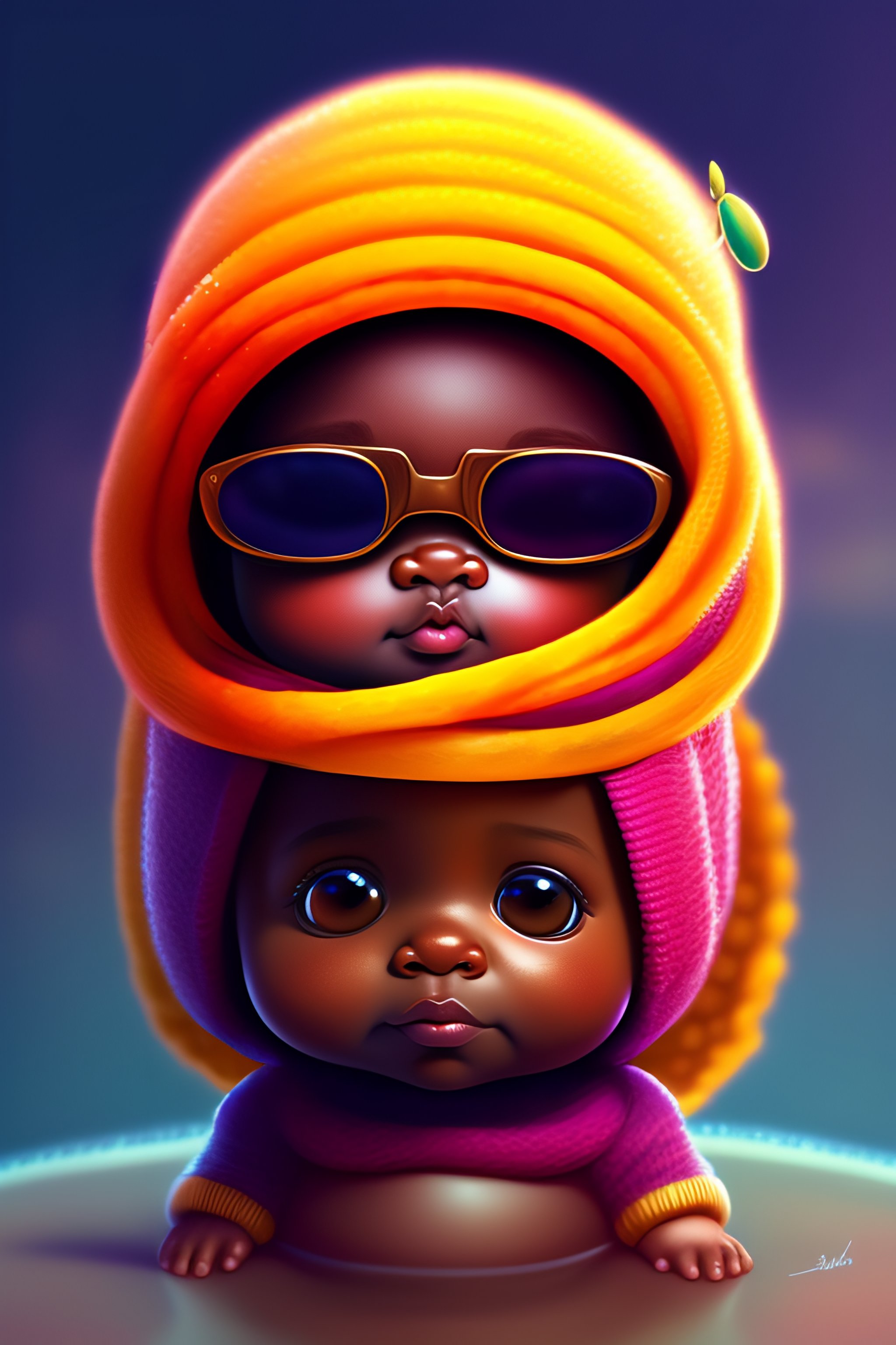 Lexica - Cute and adorable cartoon Stevie Wonder baby, fantasy ...