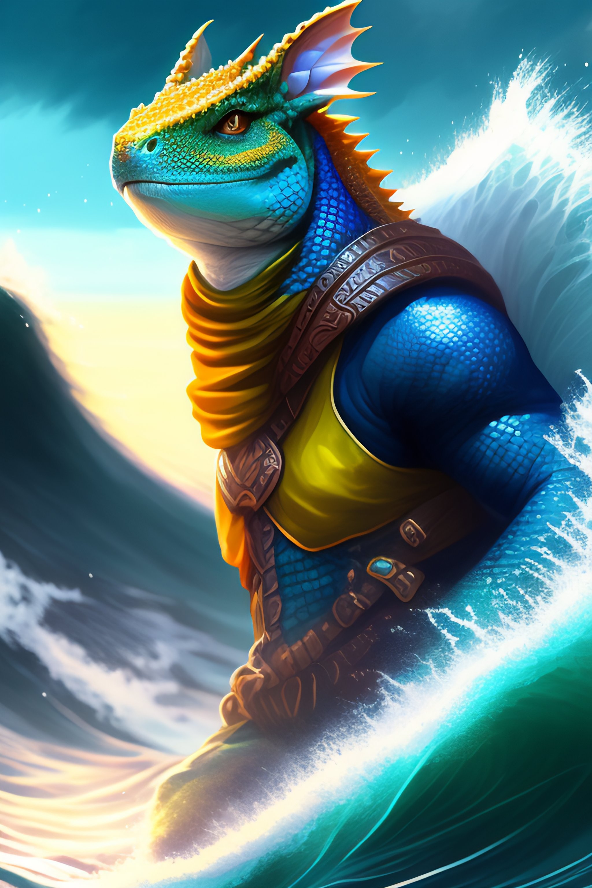 Lexica - Character avatar in a new RPG battle game. A lizard-like being ...