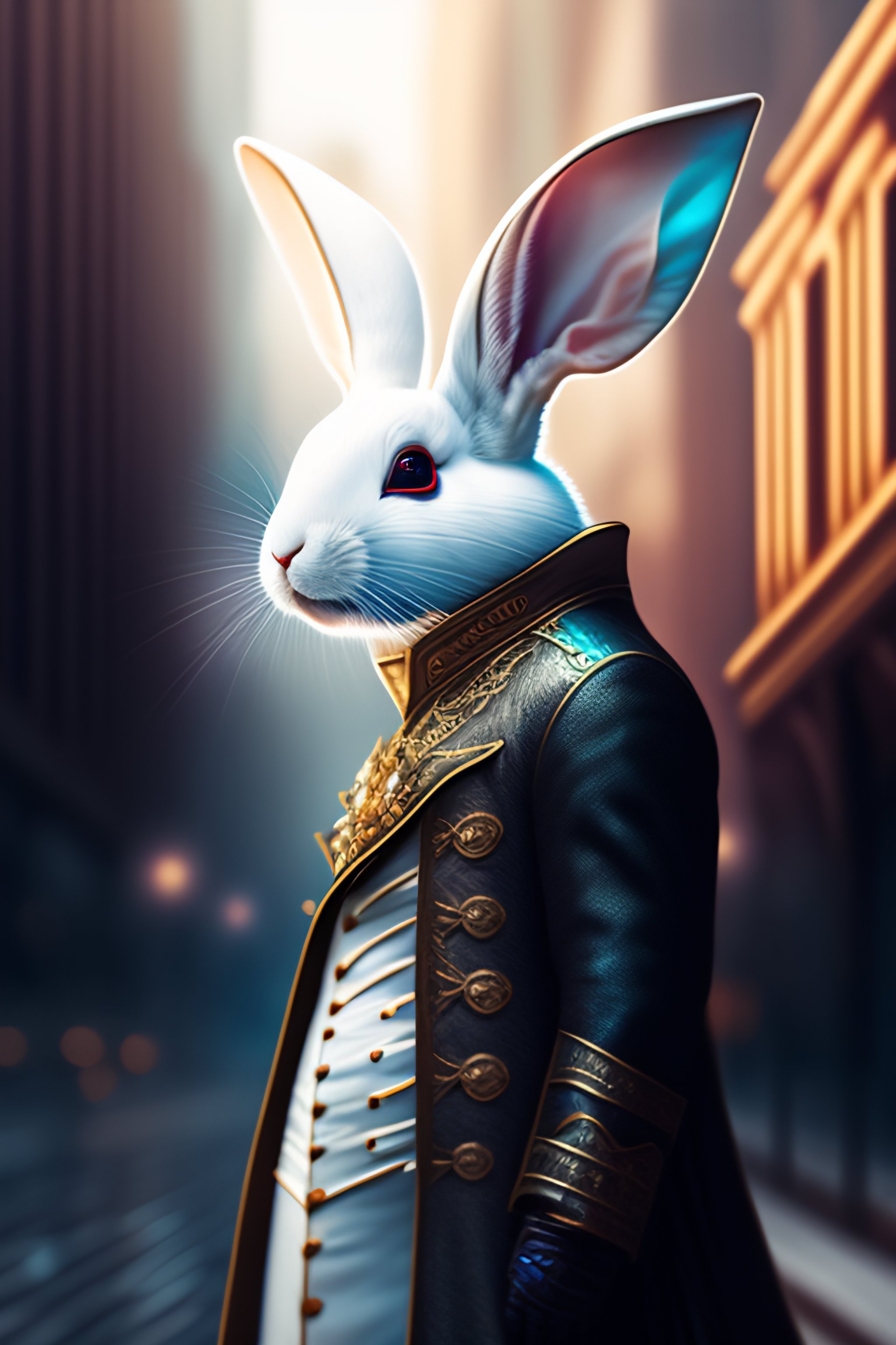 Lexica - White rabbit, matrix, city, steampunk style, highly detailed ...