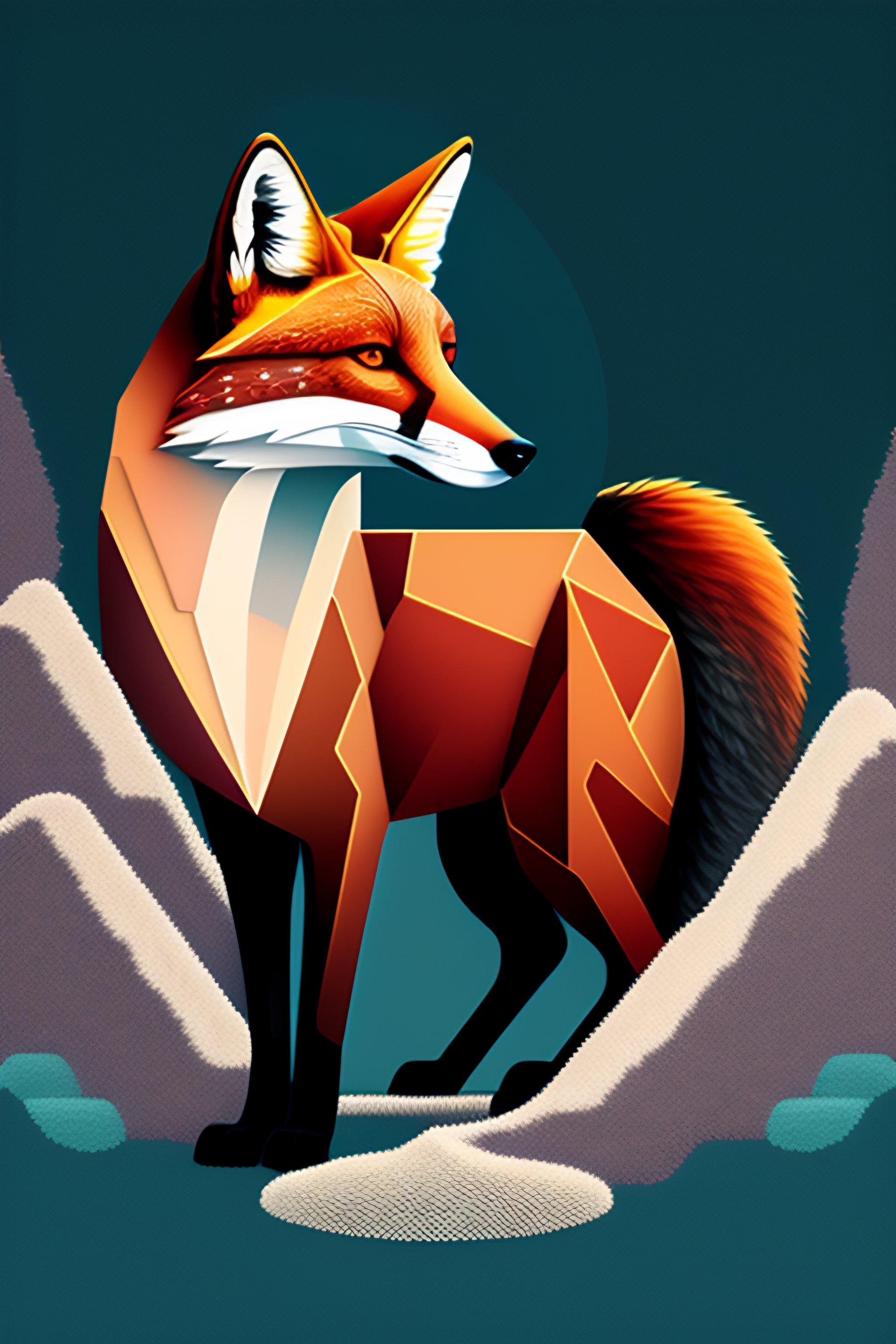 Lexica - Geometric fox snow