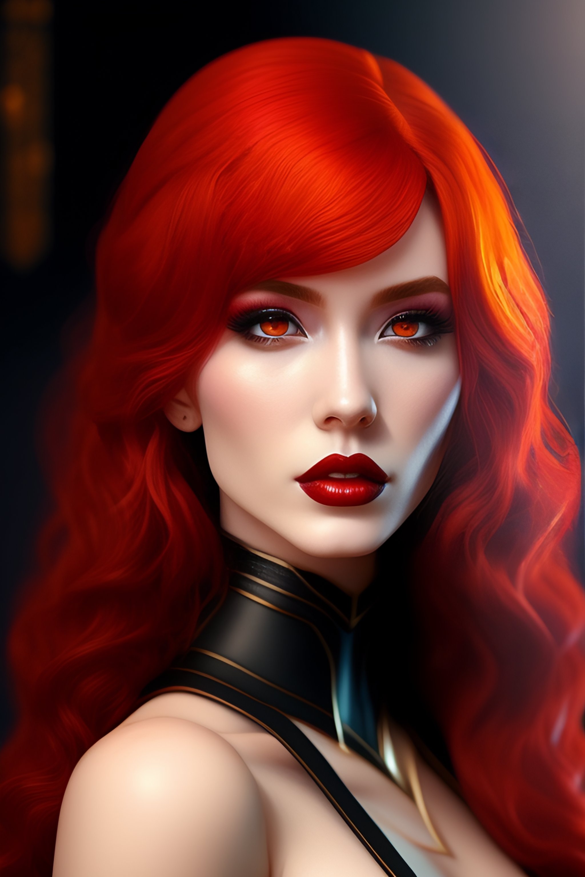 Lexica - Red Haired Goth Queen, Artgerm, mystical, fierce woman, ruler ...