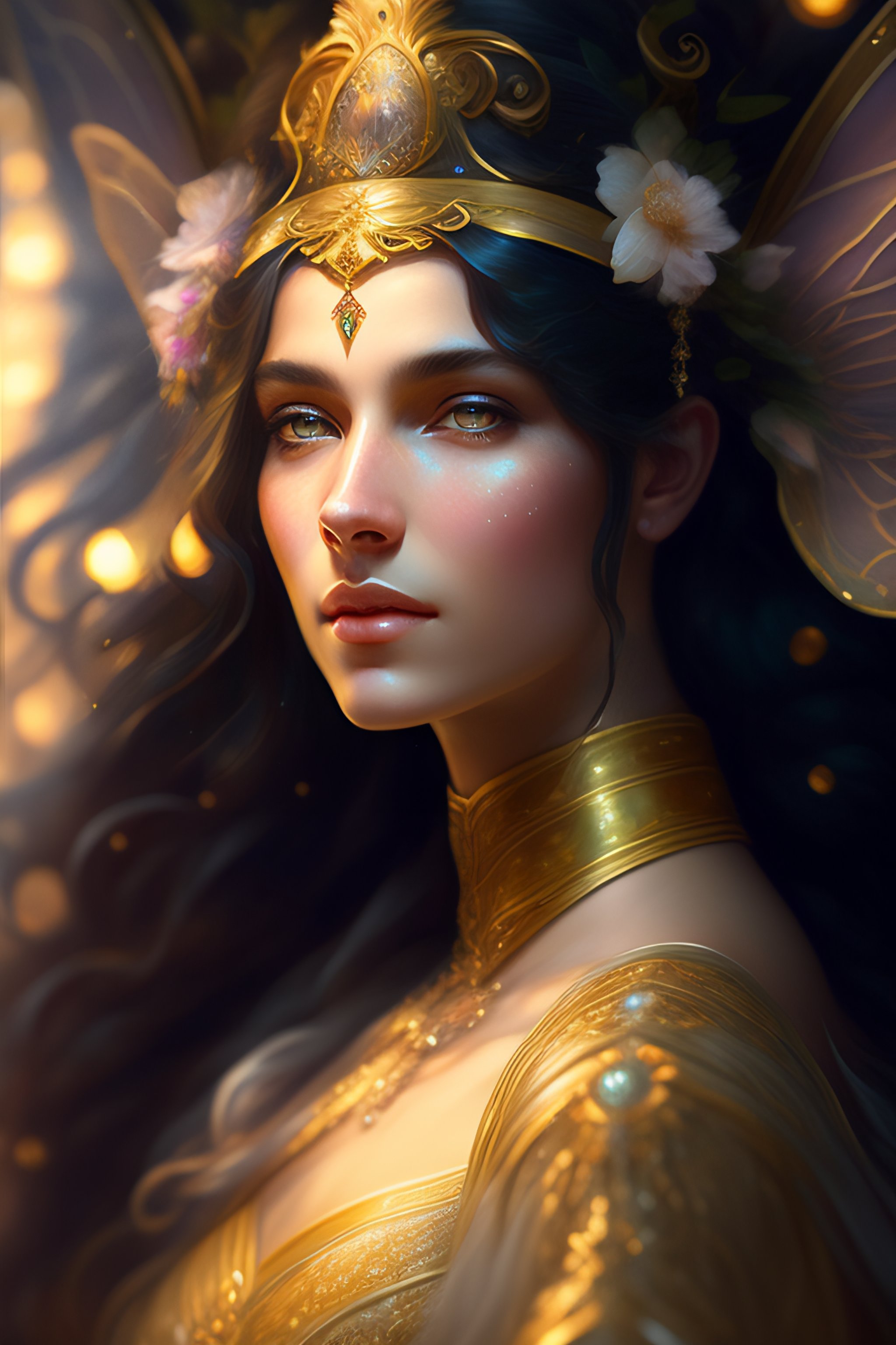 Lexica - Hyperrealist portrait of a fairy girl emperorit is decorated ...