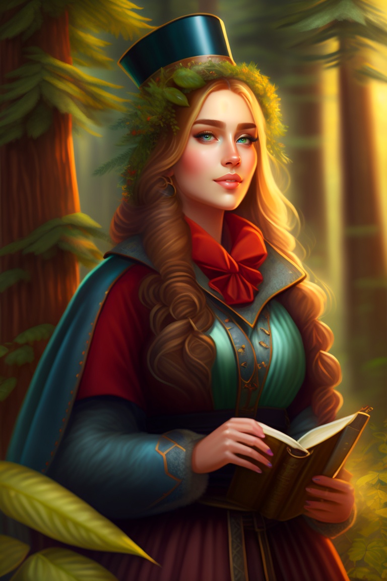 Lexica - Forest keeper woman, storybook illustration