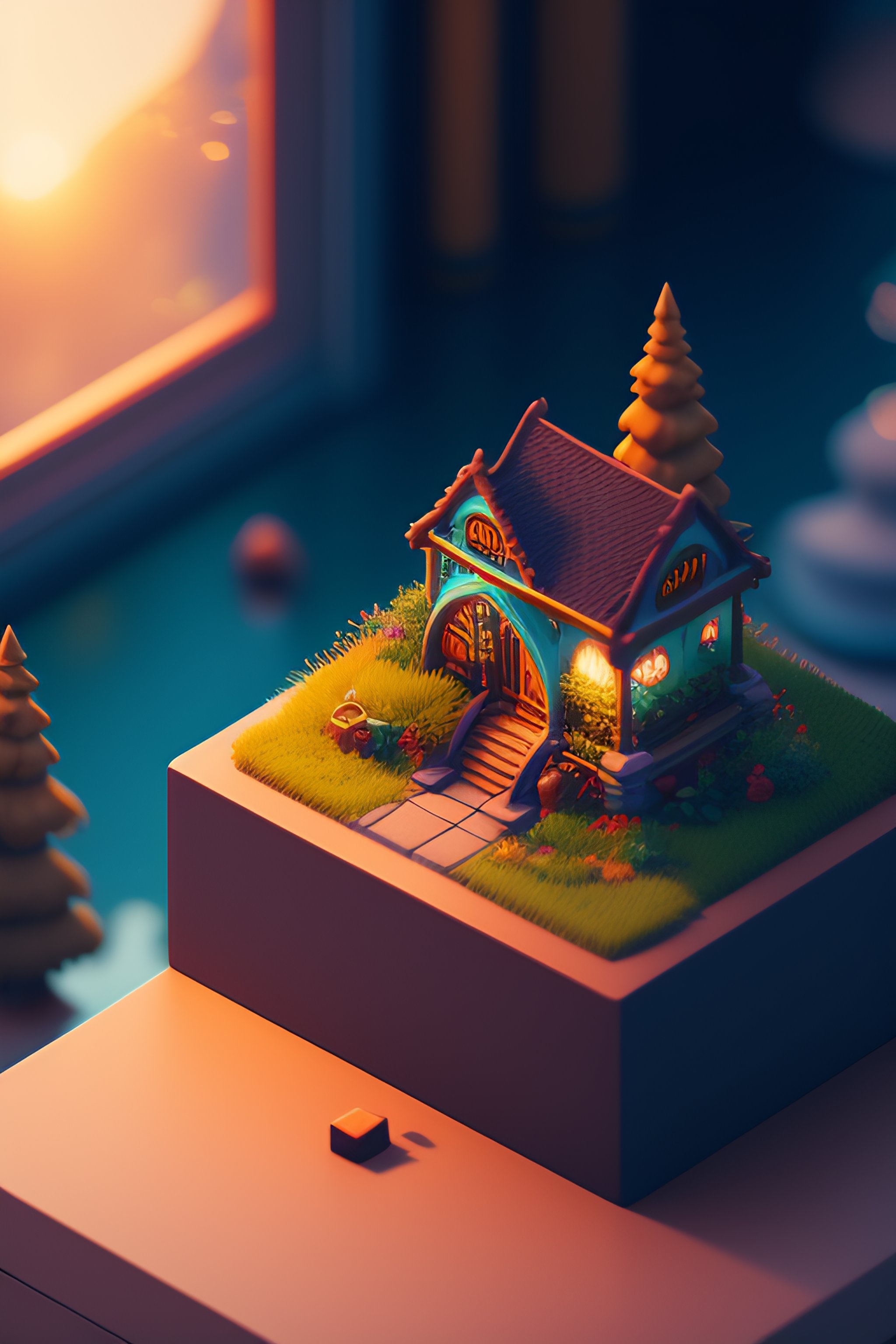 Lexica - Isometric game asset on a plinth, diorama, fantasy, shop ...