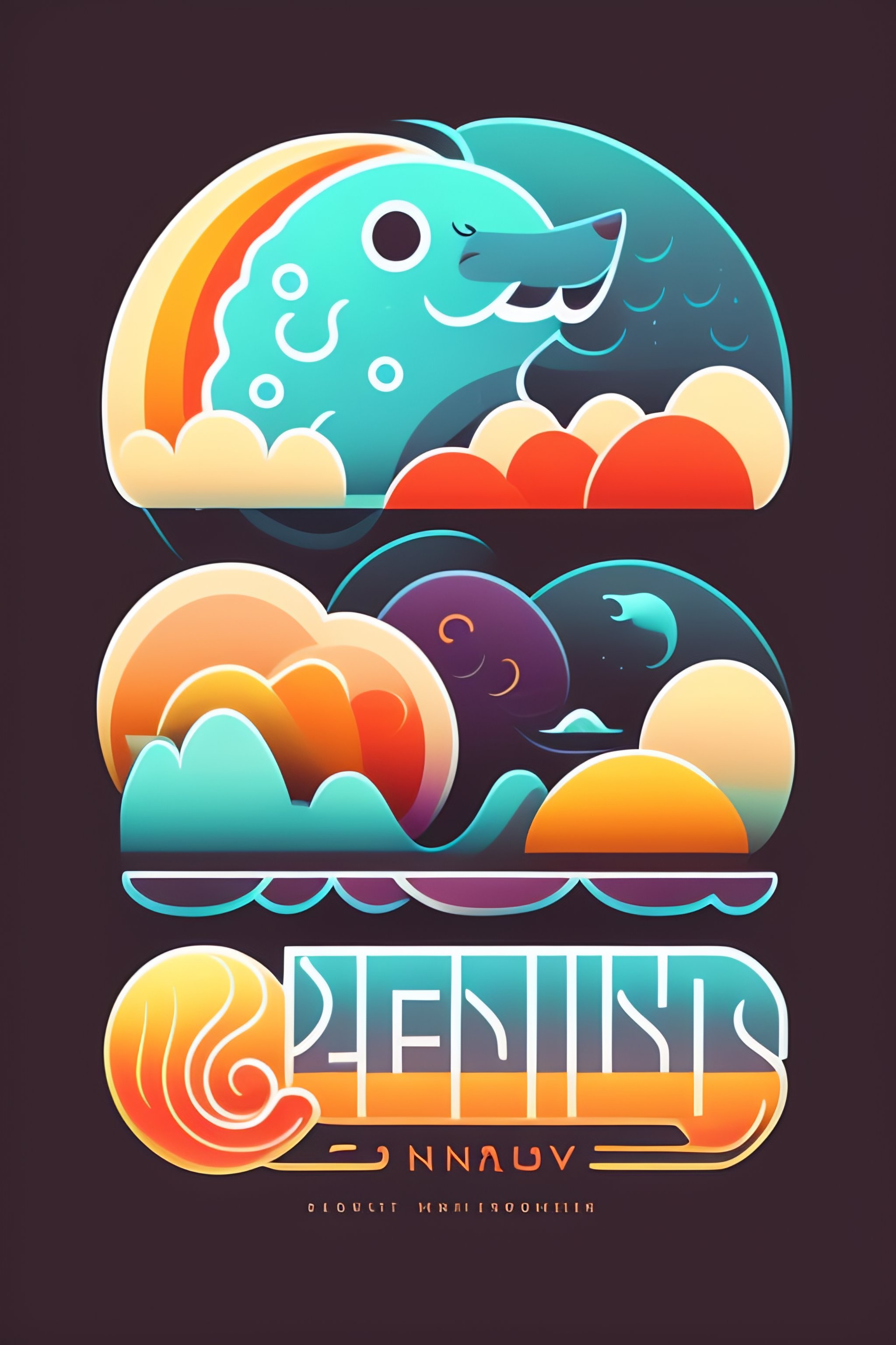 Lexica - MERLION LOGO DESIGN BRANDING CUTE FLAT VECTOR