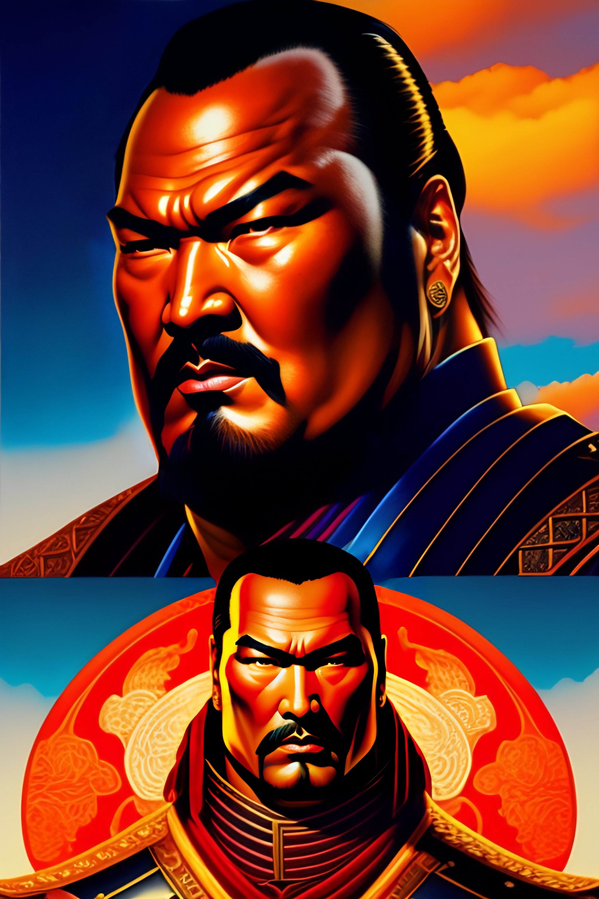 Lexica - Poster of steven seagal as a samurai, by yoichi hatakenaka ...
