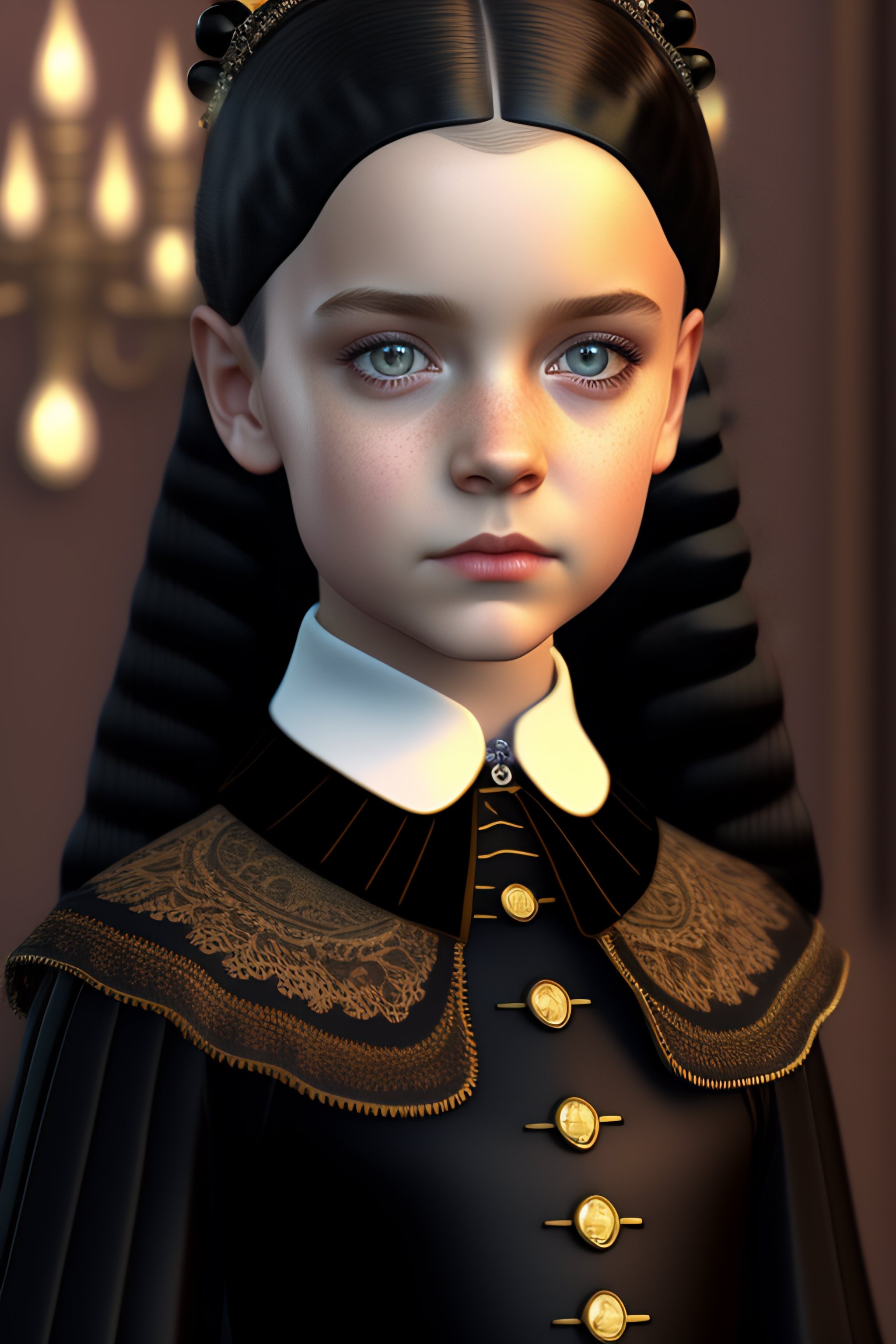 Lexica - Young stunning Wednesday Addams sad expression wearing ...