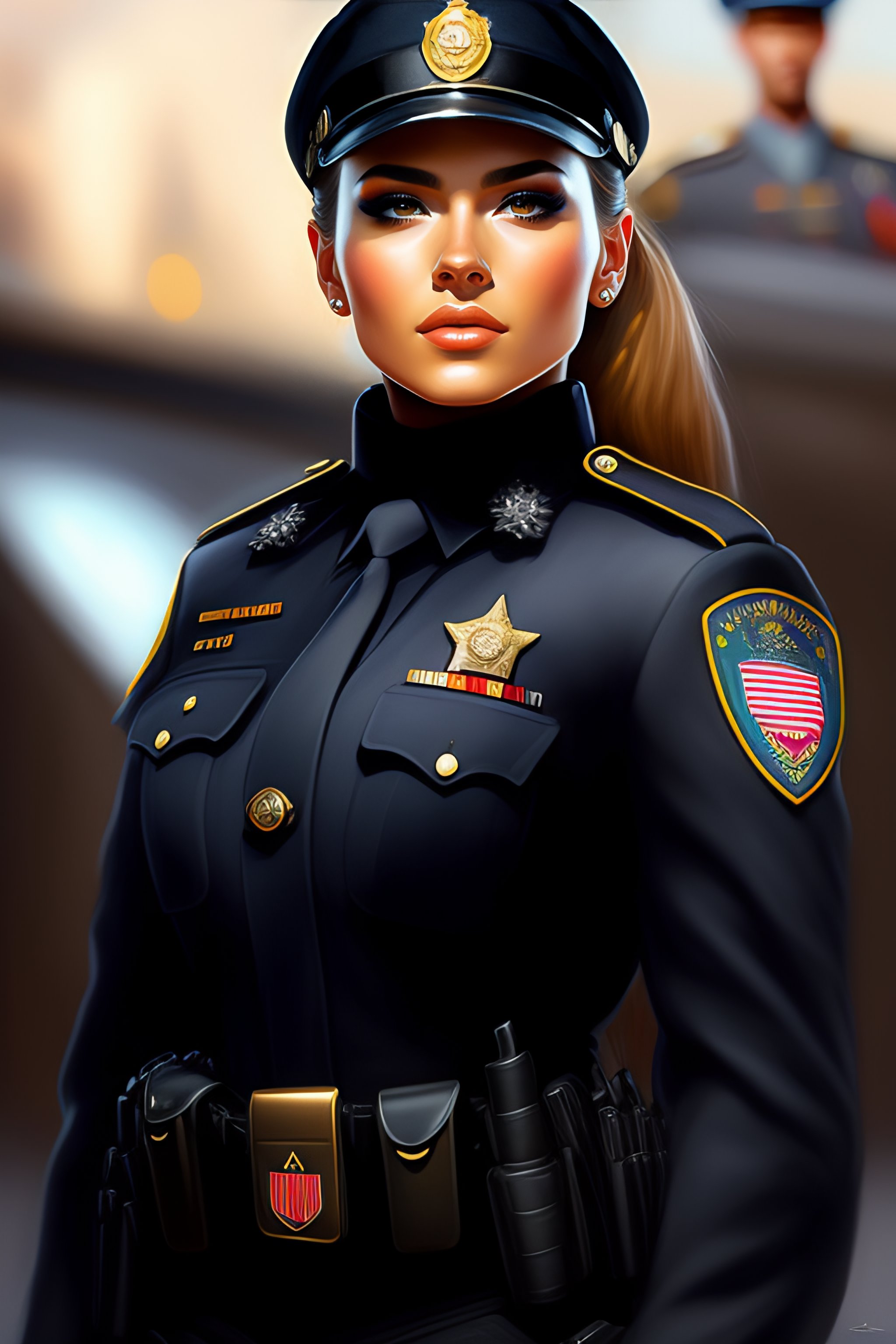 Lexica - A portrait of girl dressed as a swat police officer, highly ...