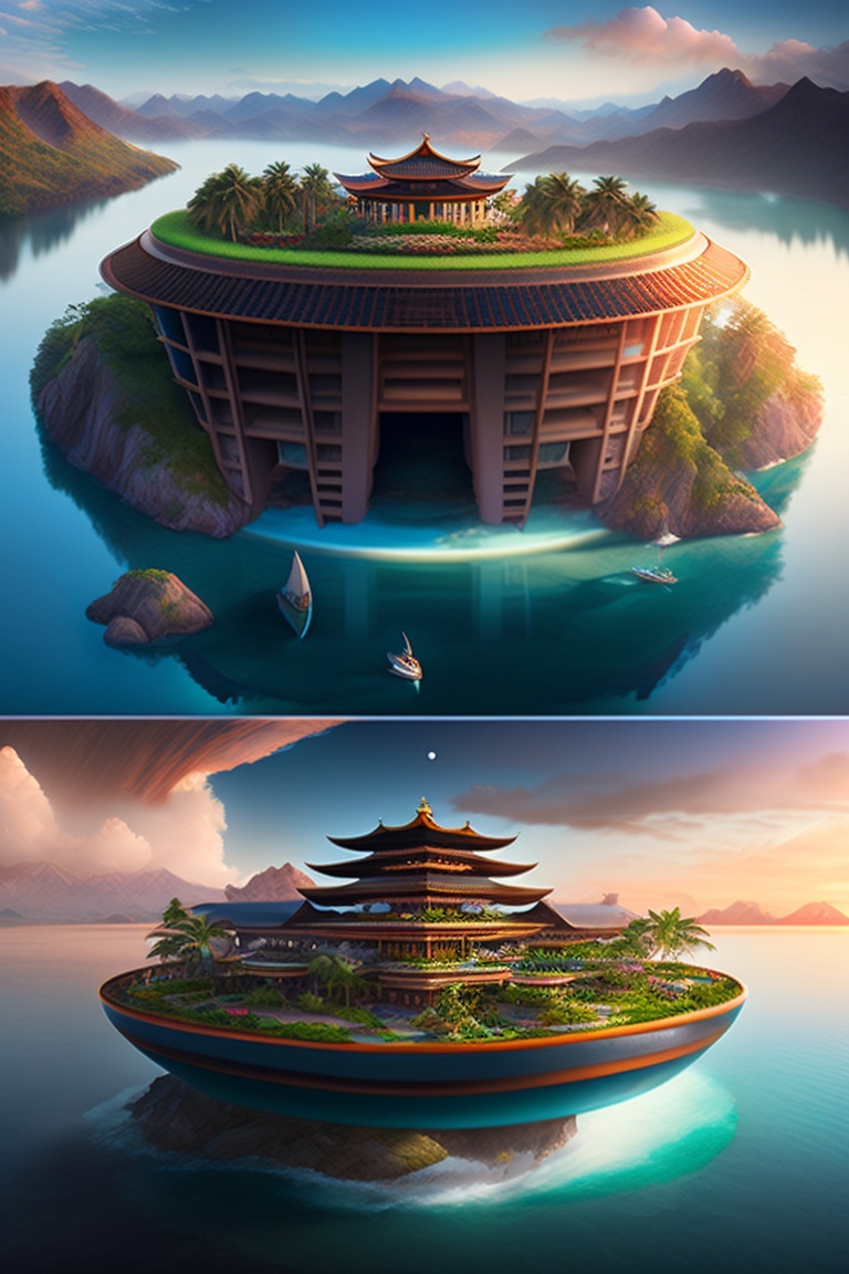 Lexica - A breath-taking view of floating islands suspended in the sky ...