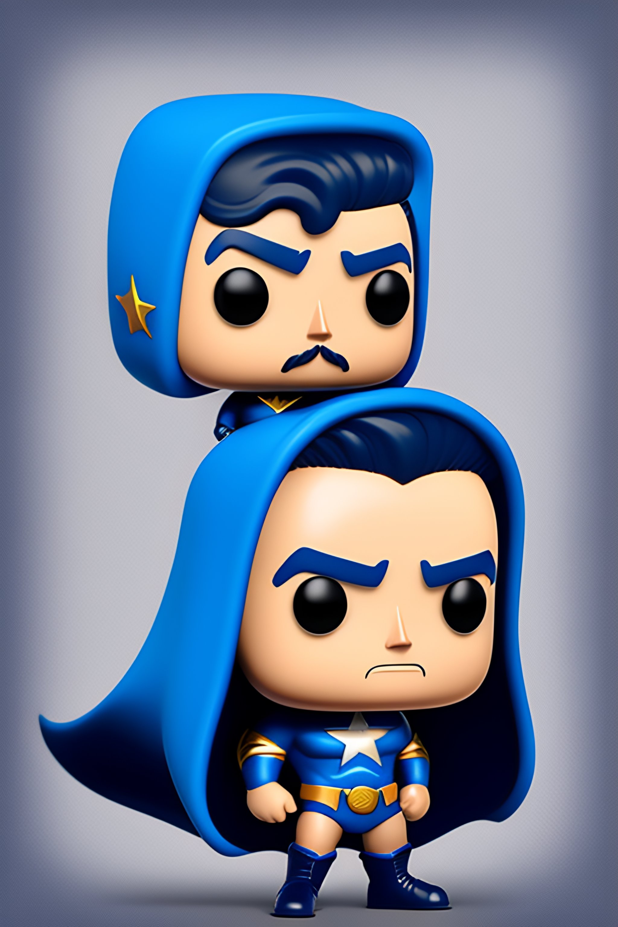 Lexica - Cute male 2d retro comic superhero with blue cape, 2d funko ...