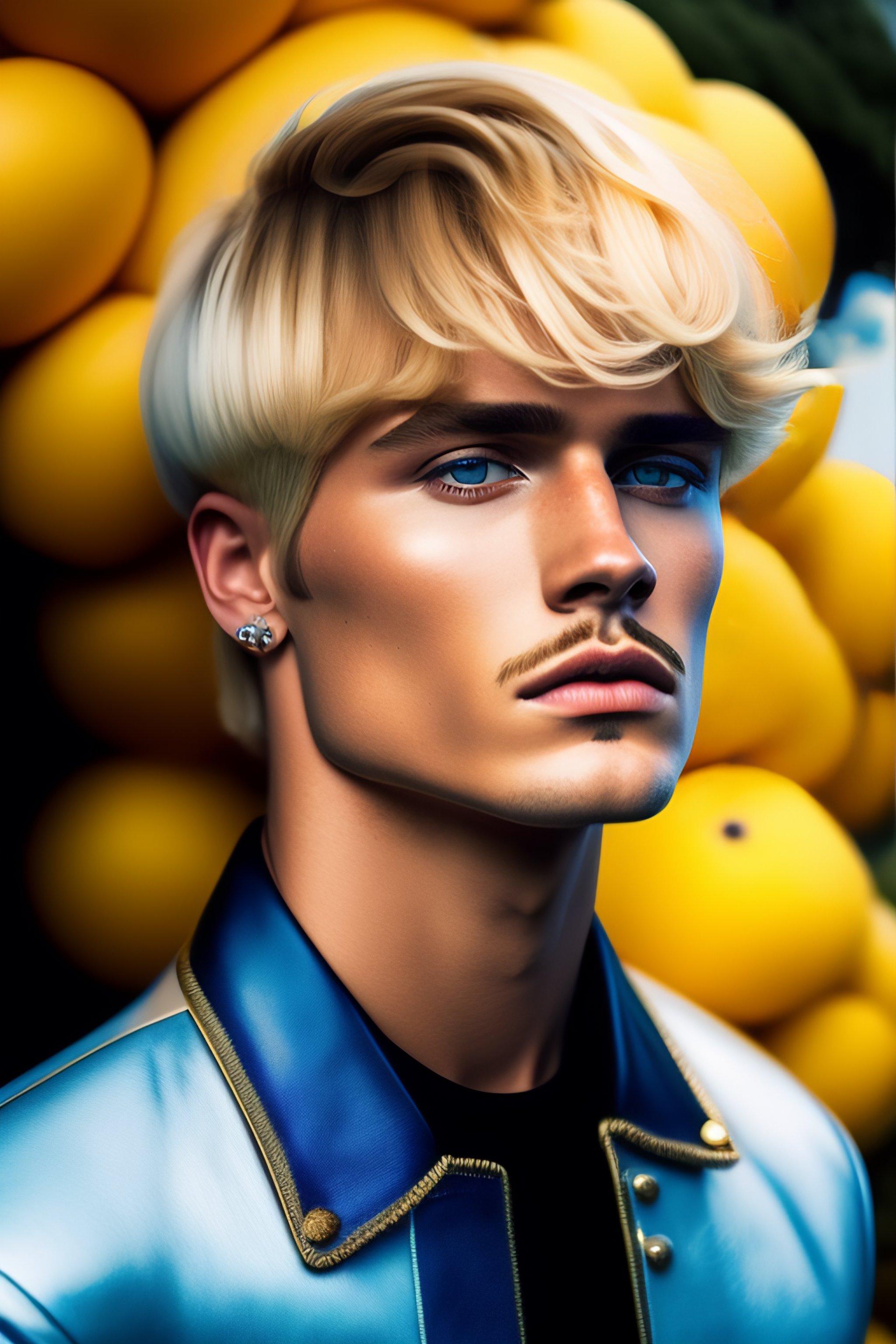 Lexica - Oliver Tree Cowboy Tears, goatee, blonde bowlcut mullet
