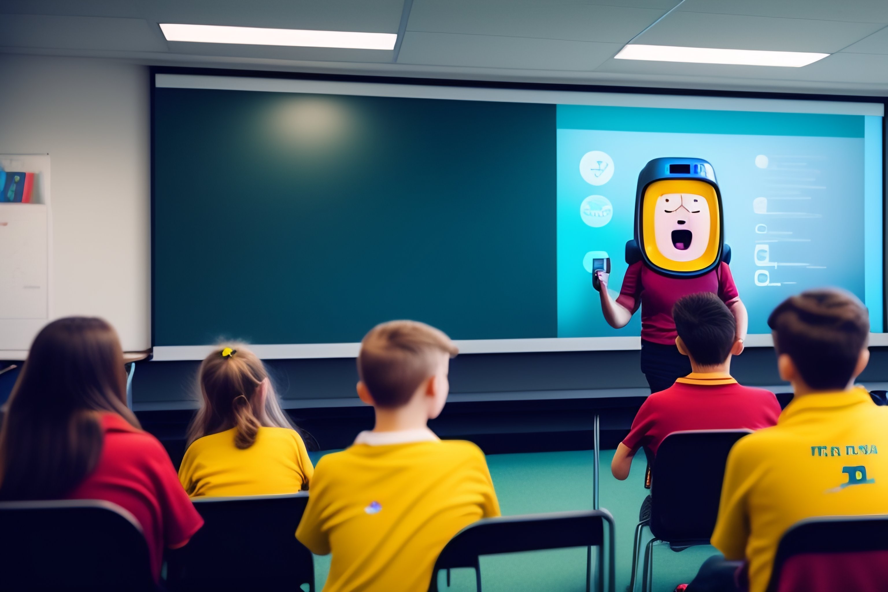 Lexica - Cartoonish adventure time style teacher talking with ...