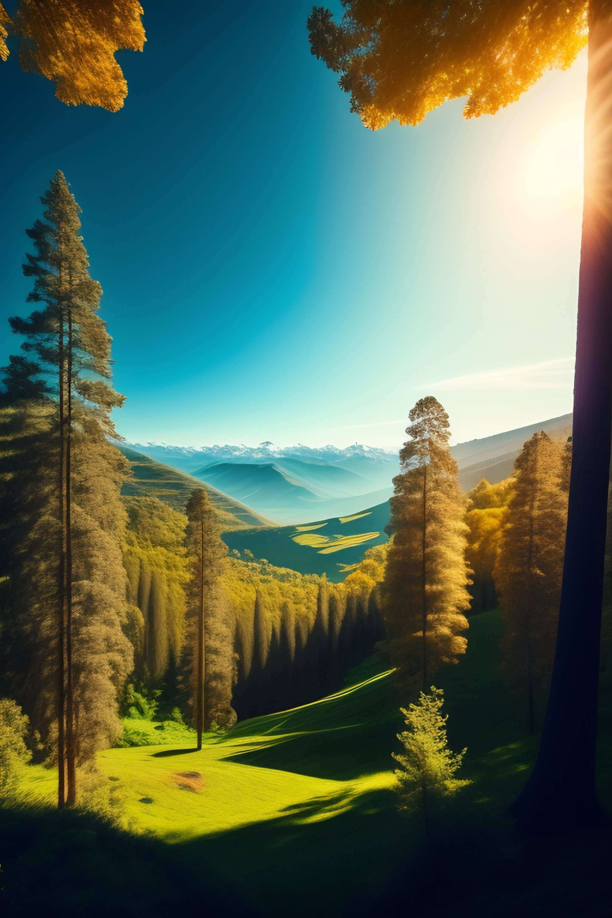 Lexica - A photo of valley of trees