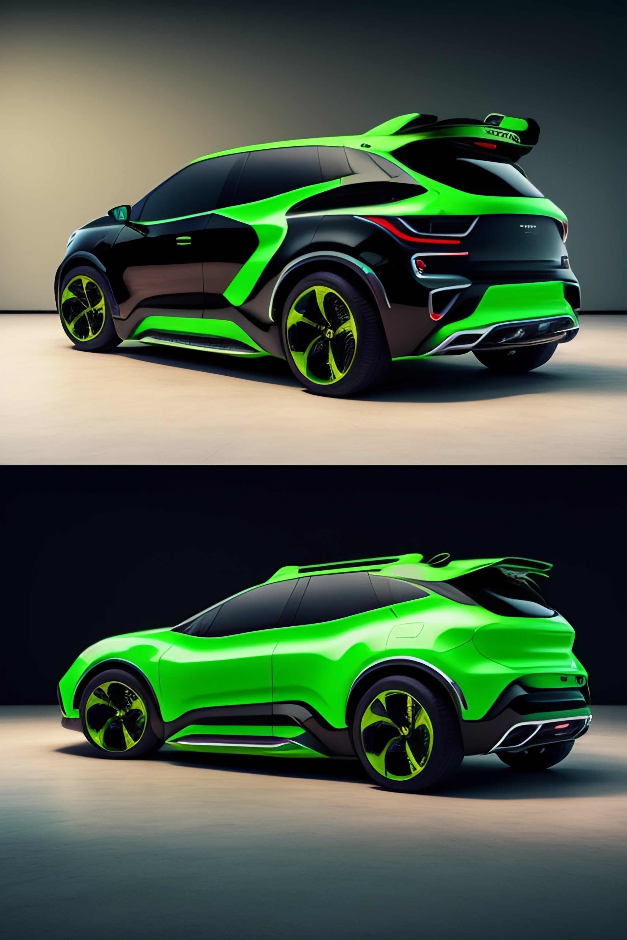 Lexica - Car wrap futuristic design black green