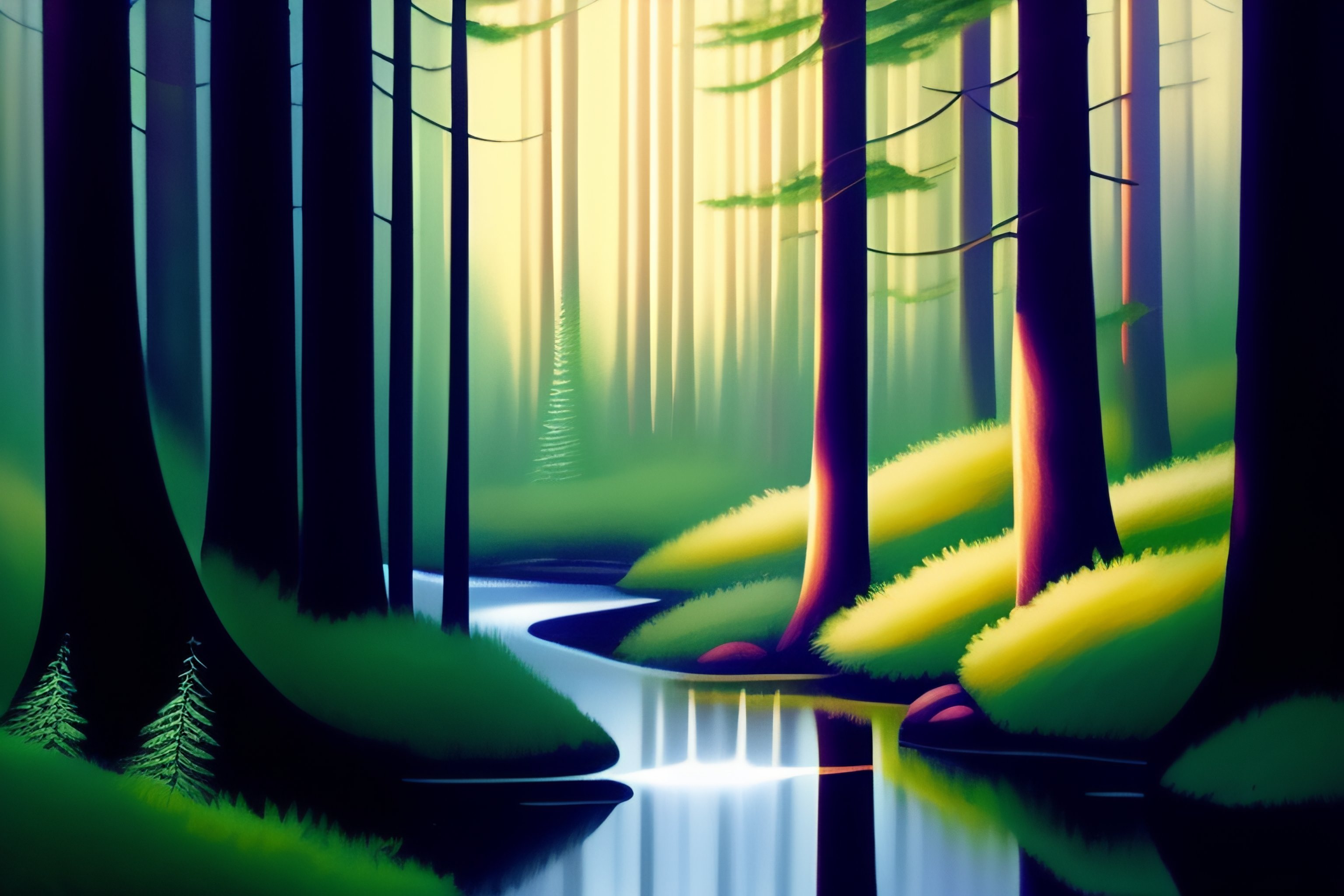Lexica - As the night falls, the dense, shadowy forest takes on a more ...