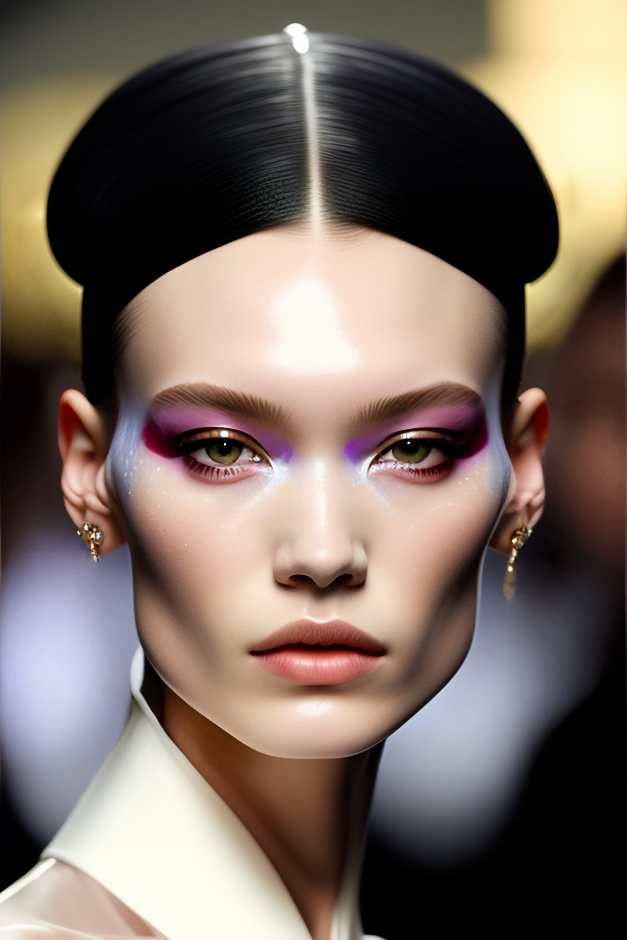 Lexica - Uncanny scary woman with translucent white skin and bright ...