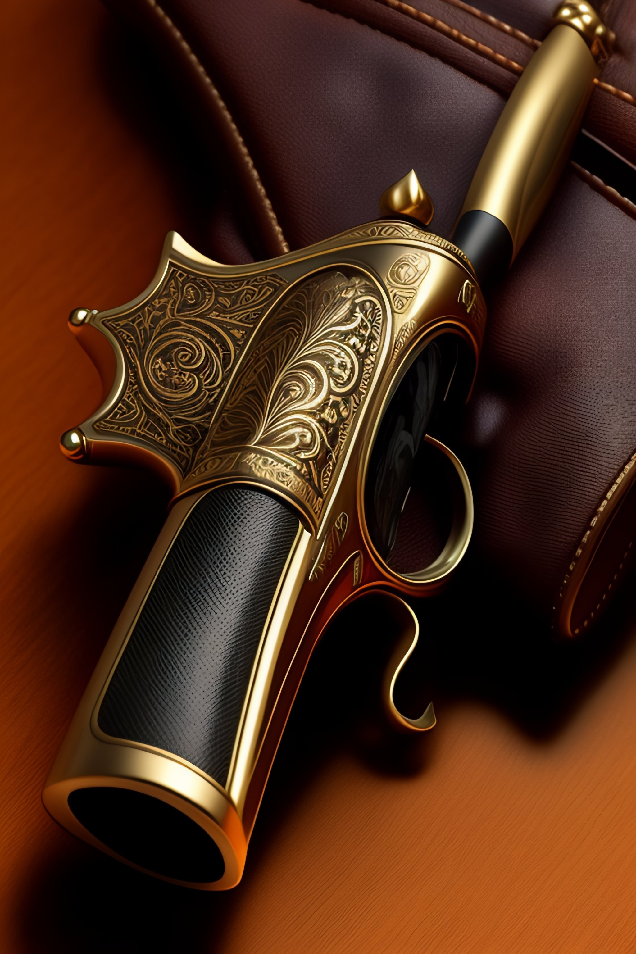 Lexica - Engraver engraving cowboy’s revolver