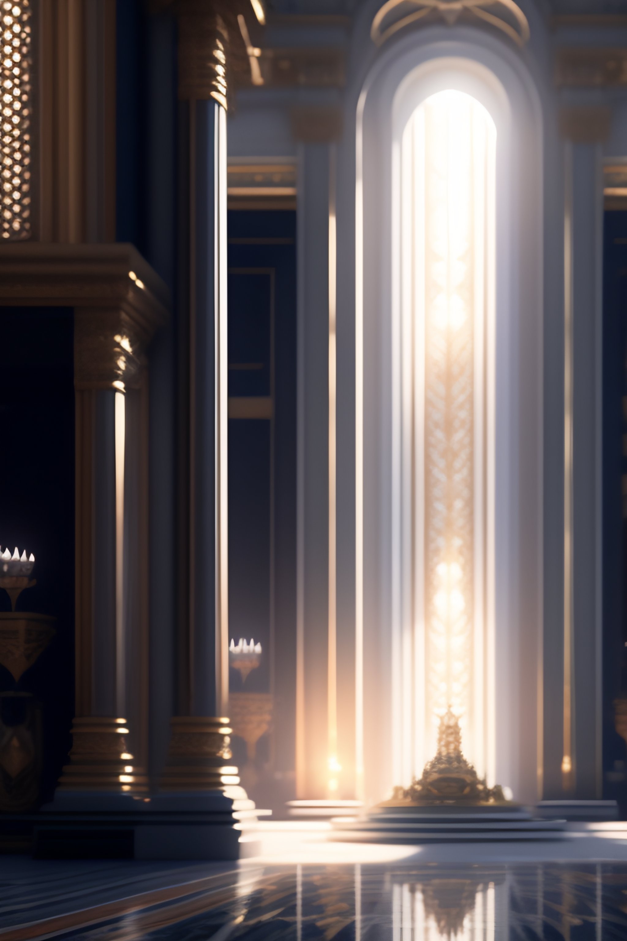 Lexica - A crowded throne room, white marble, god rays, epic cityscape ...