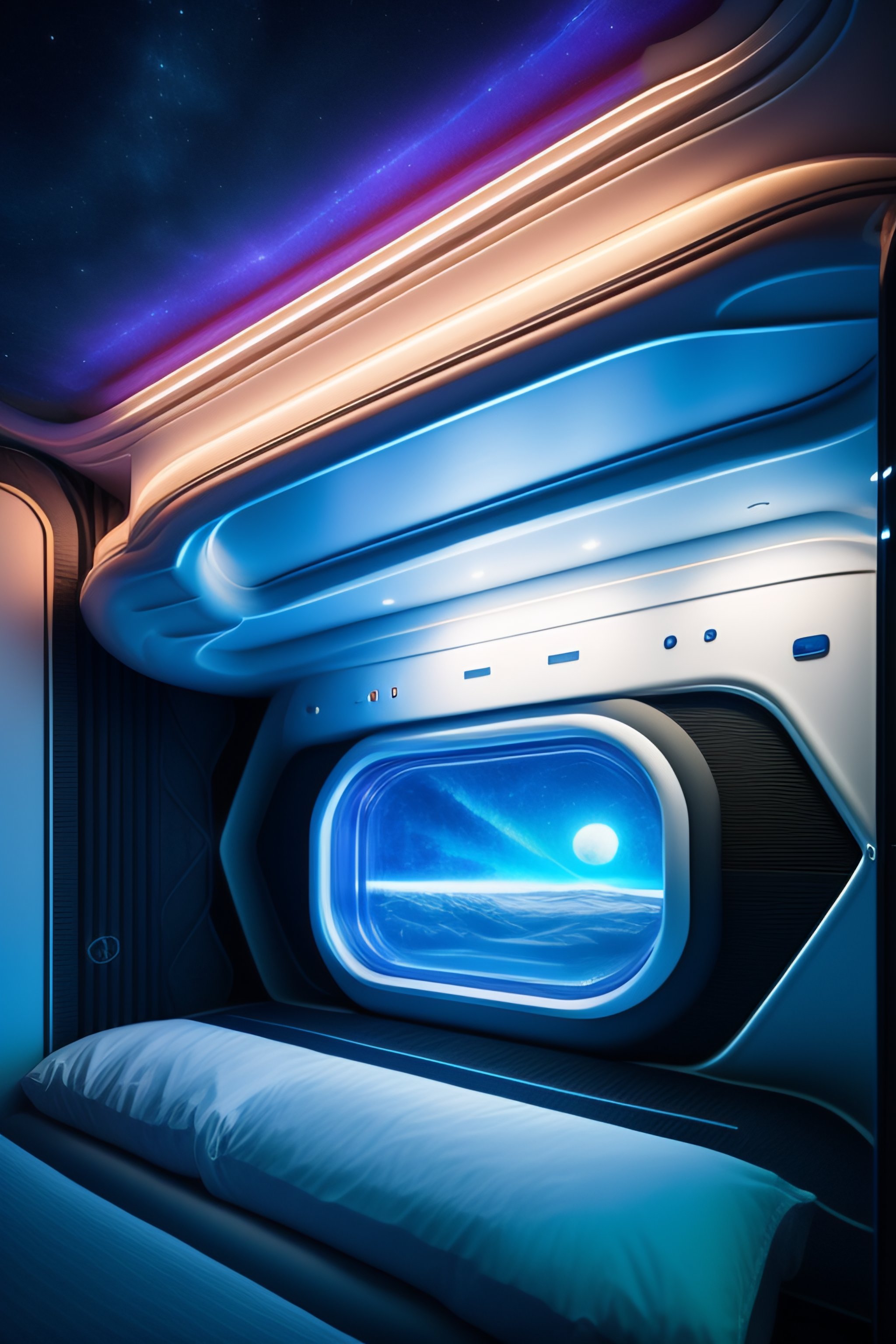 Lexica - A cryo hibernation chamber inside a spaceship with two astronauts sleeping