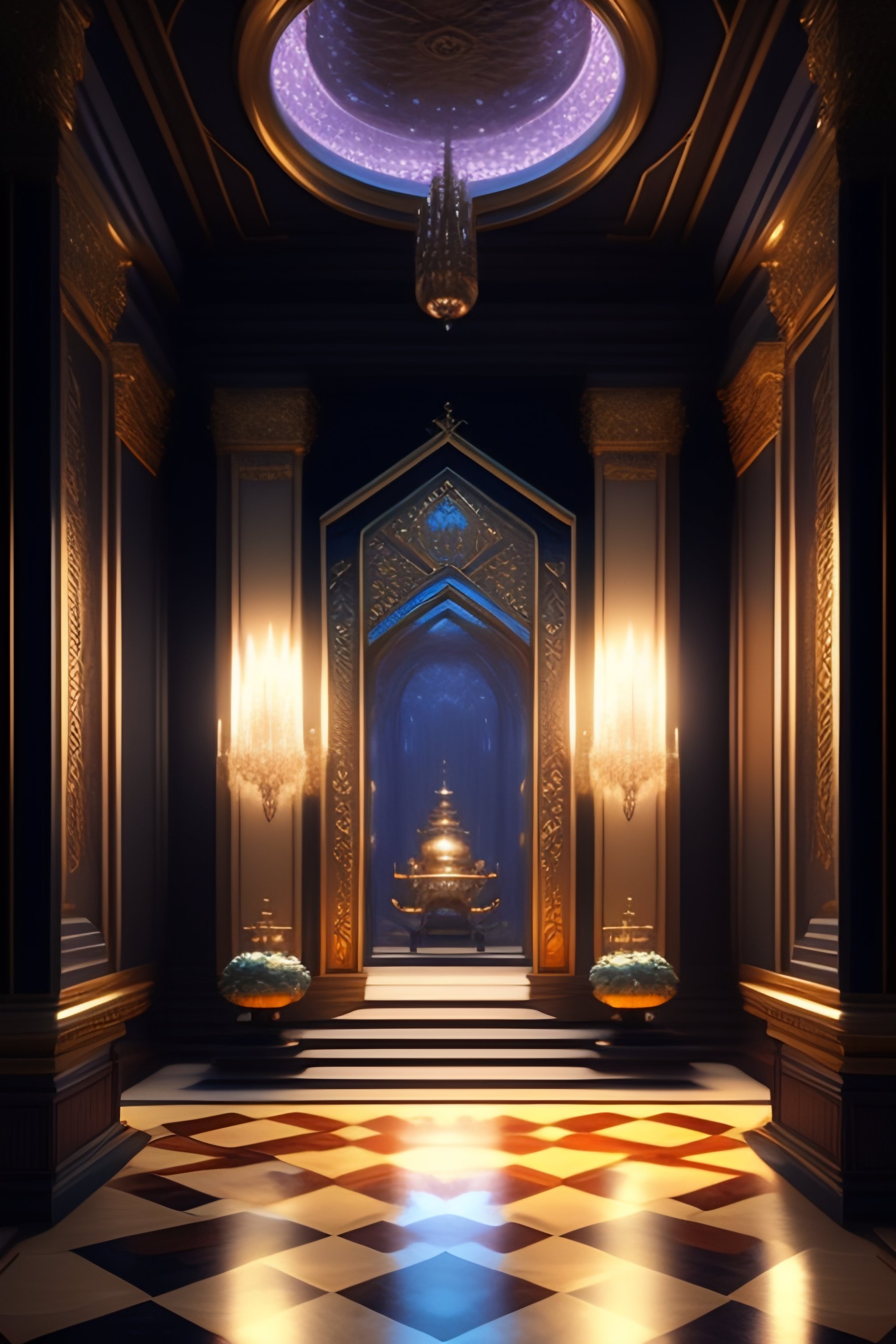 Lexica - The insides of a fantasy throne room, velvet carpet, glass ...