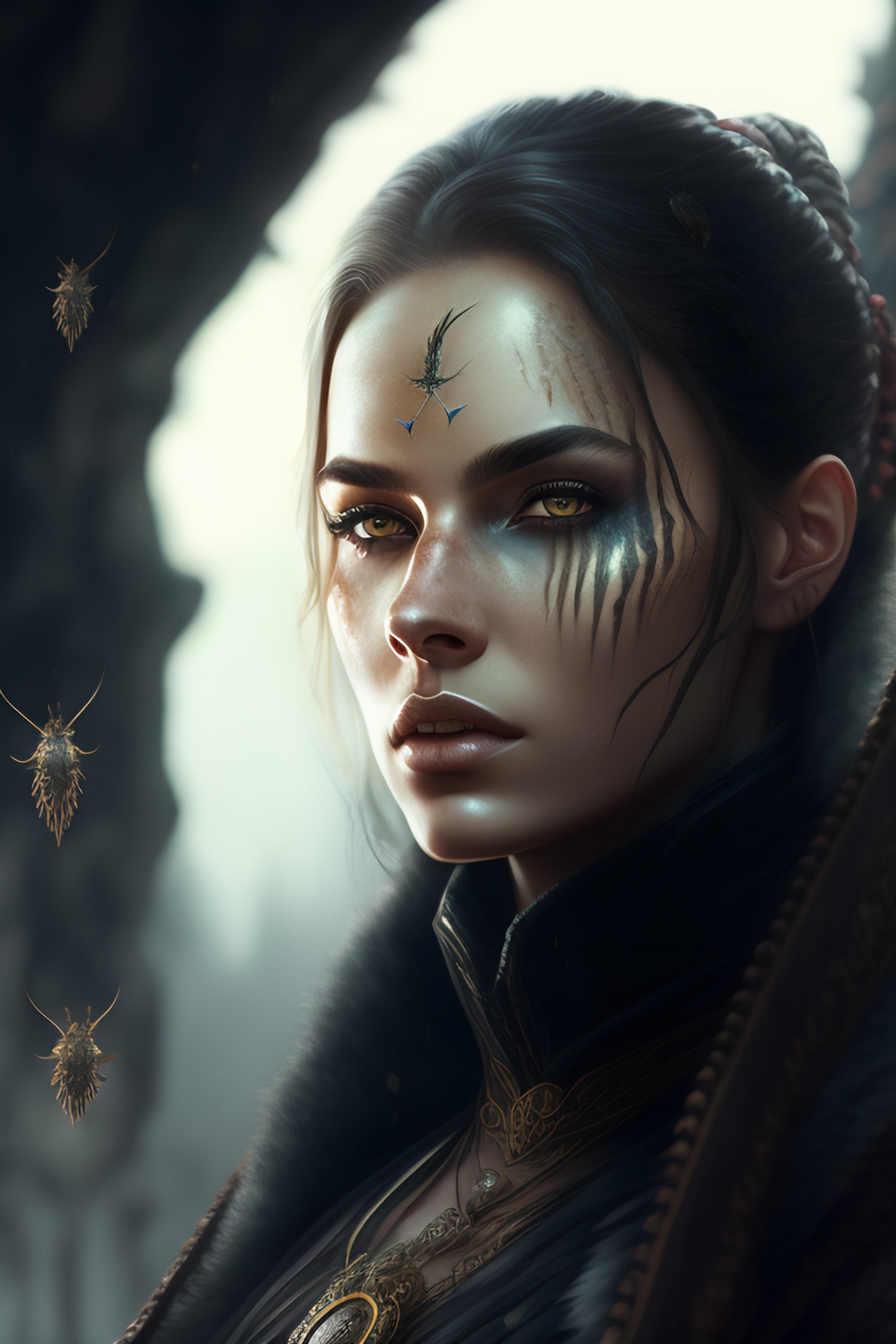 Lexica - Portrait highly detailed, skeleton make up, worms coming out ...