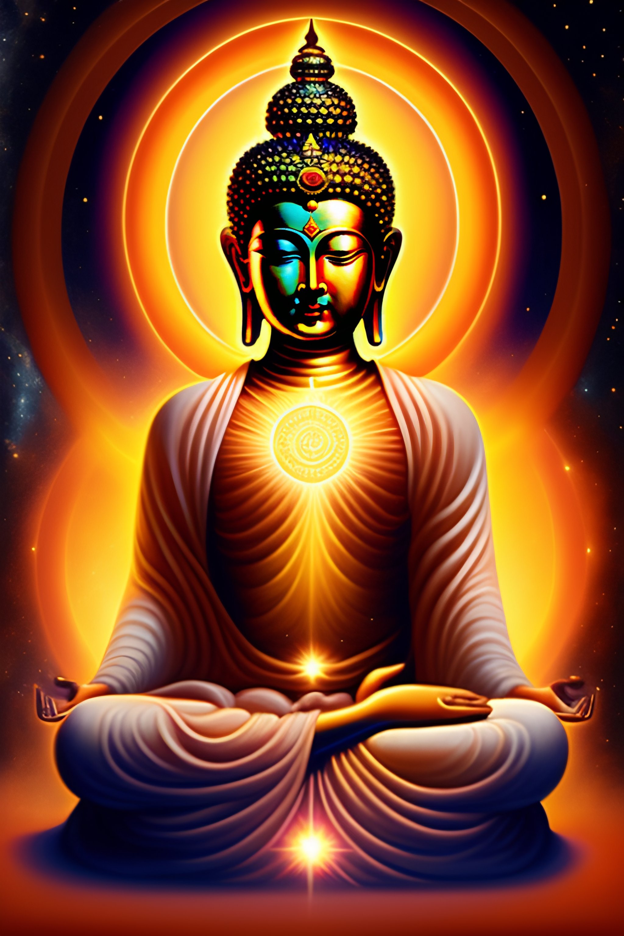 Lexica - Light Buddha meditates and transforms his body to fulfill the ...