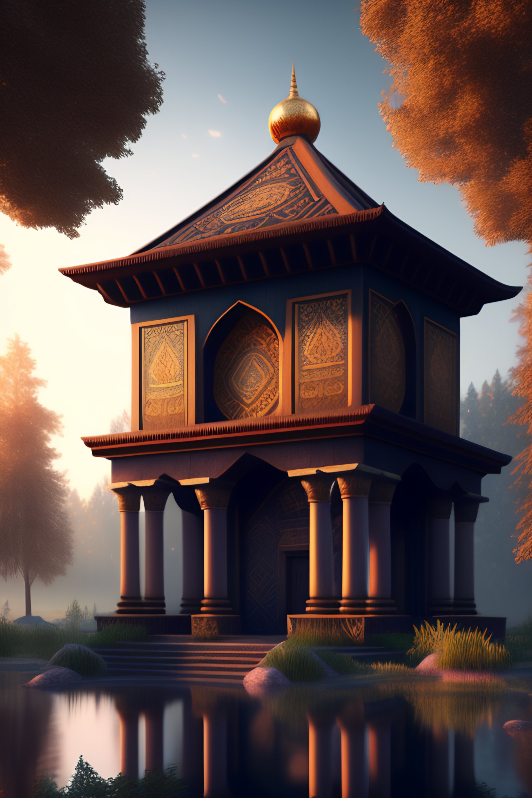 Lexica - A ancient turkish temple in the middle of a forest mear a ...