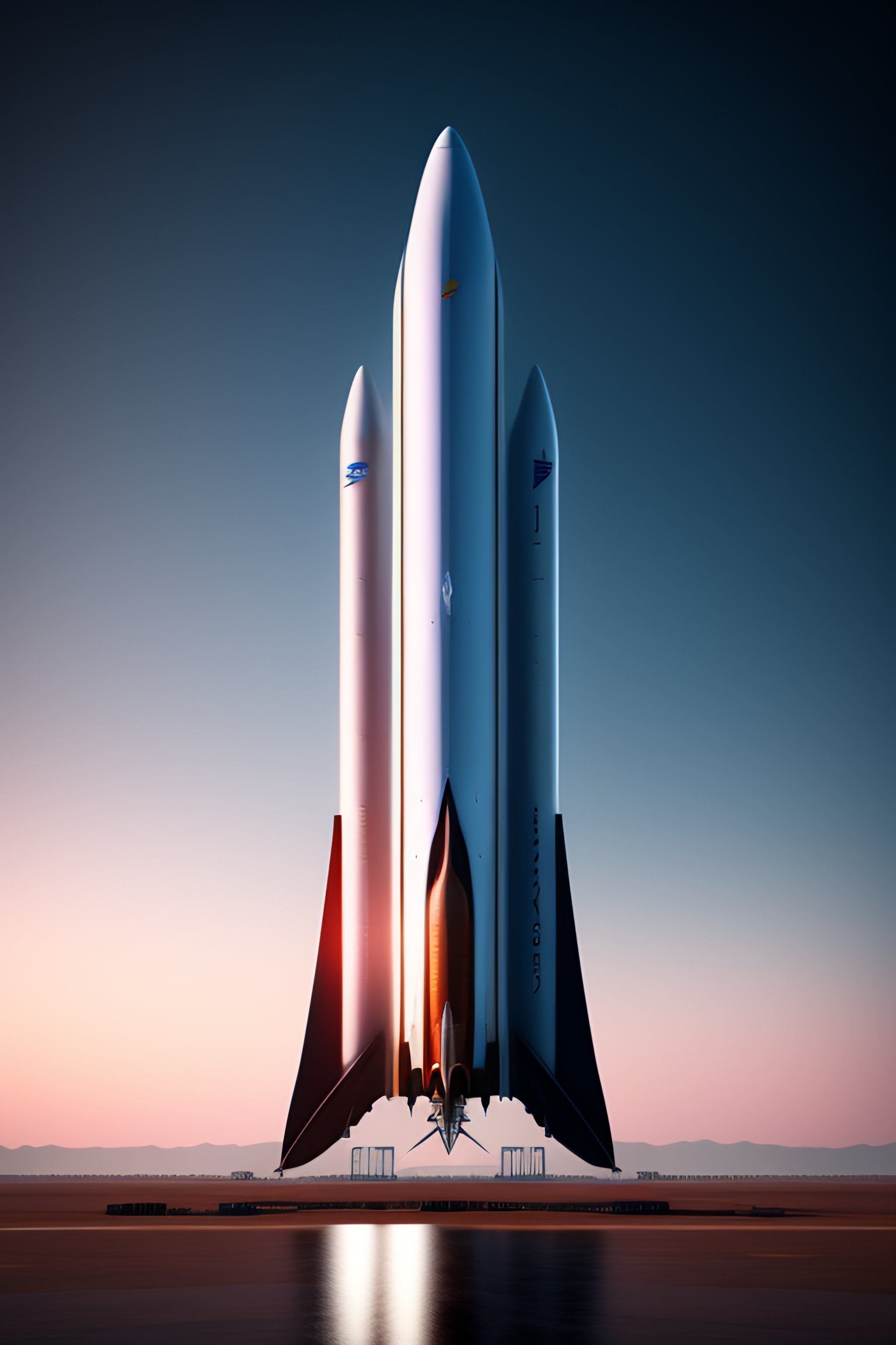 Lexica - Photograph of Spacex starship on top of heavy Falcon rocket ...