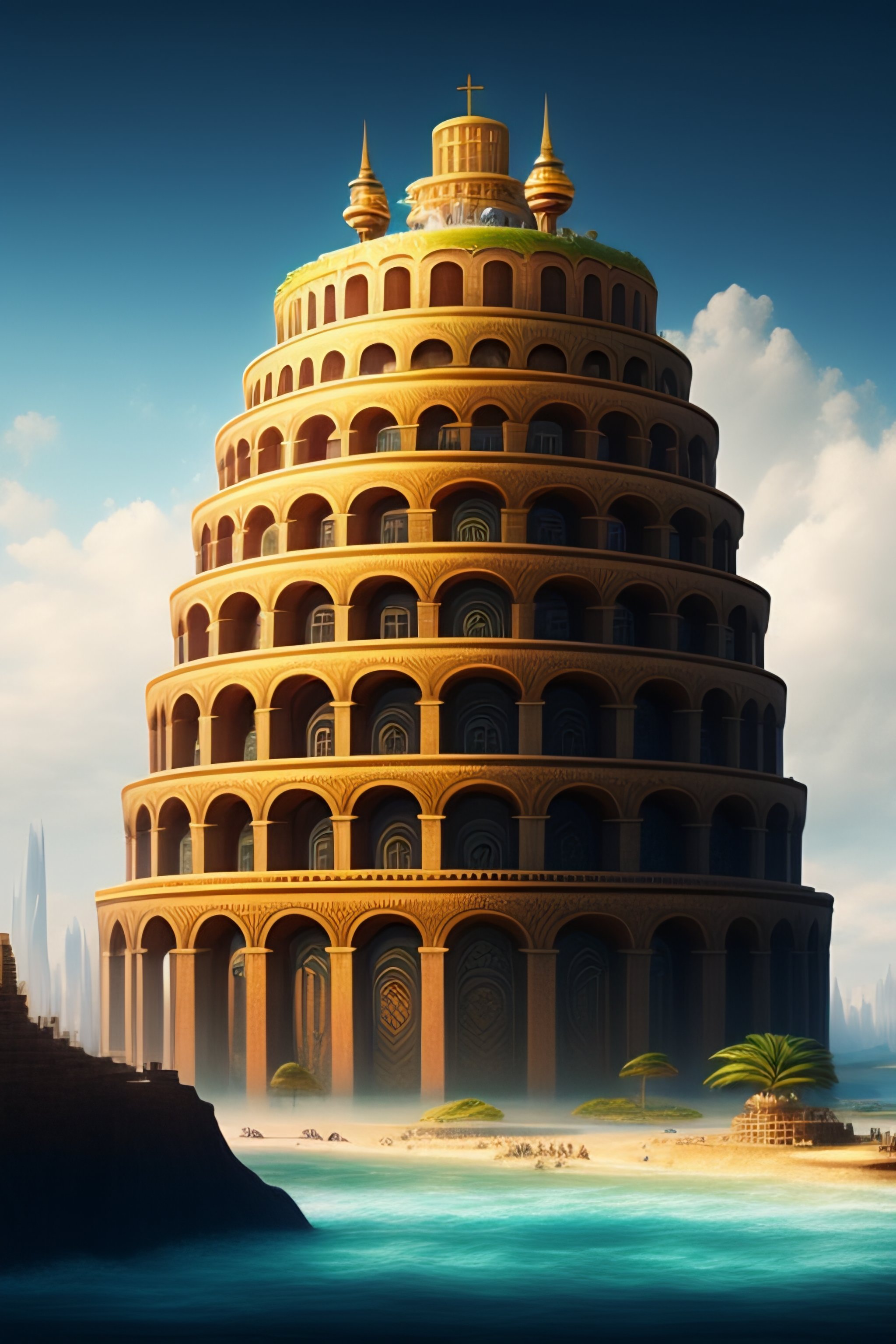 Lexica - Tower of babel in Atlantis big circular huge civilization lost ...