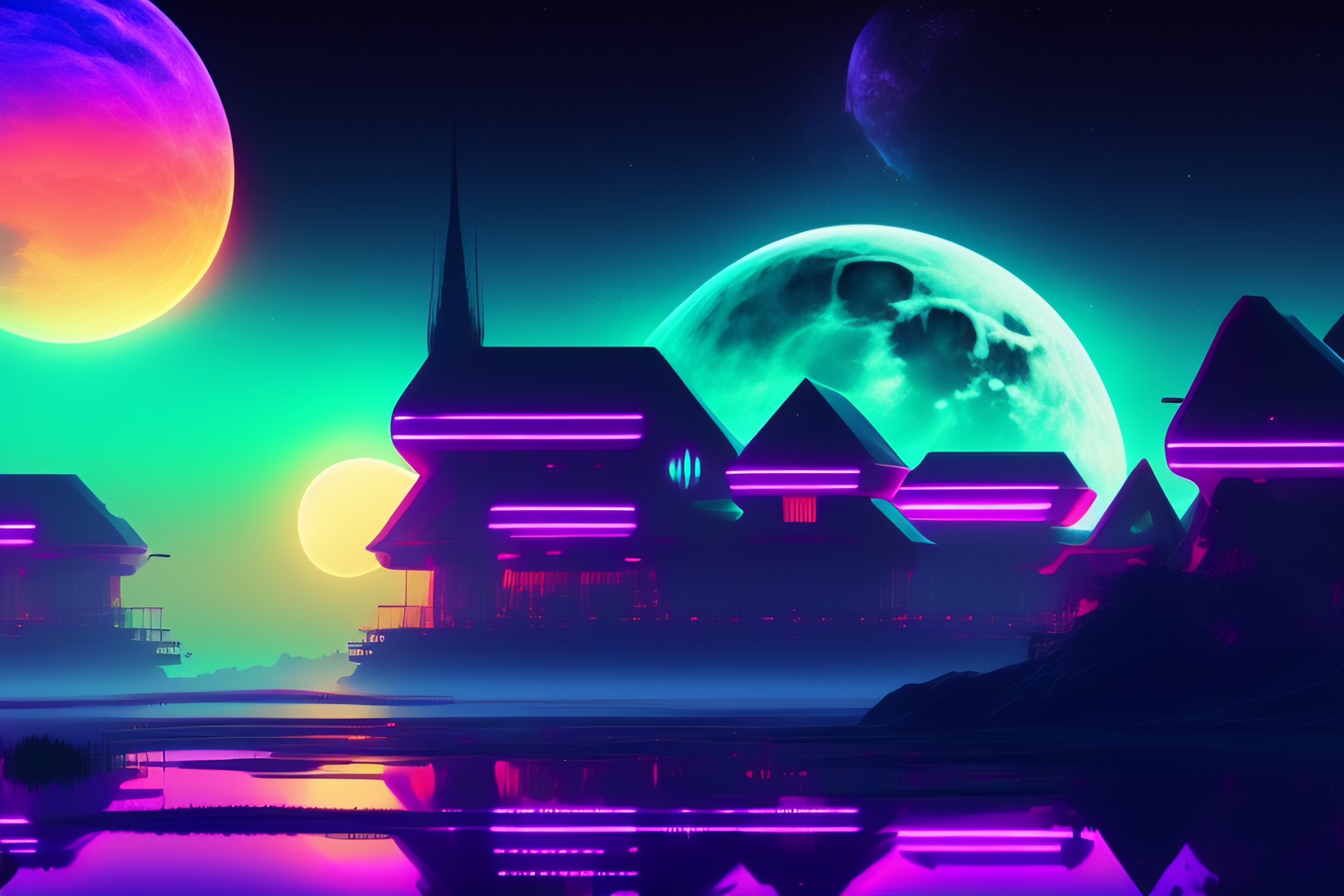 Lexica - The evil side of web3 technologies, Synthwave metaverse town ...