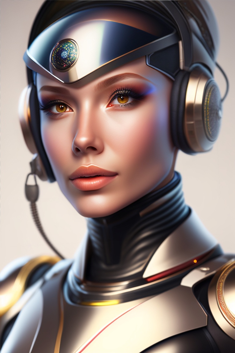 Lexica - Robocop woman full body floating in outer space in a lotus ...