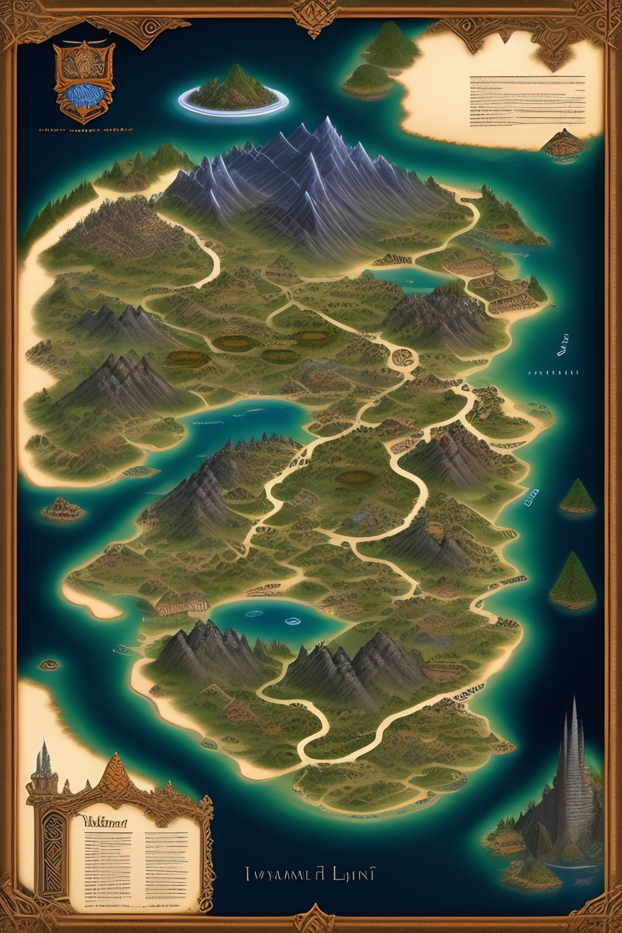 Lexica - An illustrated fantasy country map, tabletop game, detailed ...