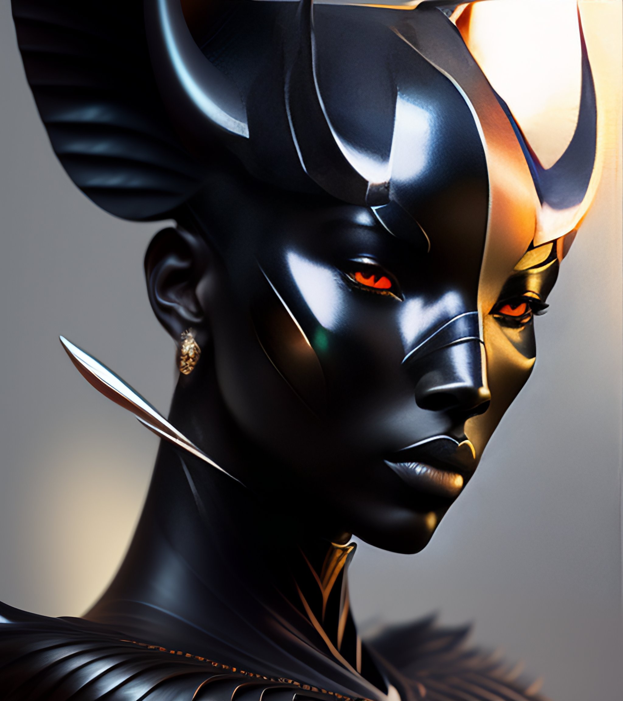 Lexica - 3 / 4 view portrait of anthropomorphic triangle brain in edgy ...