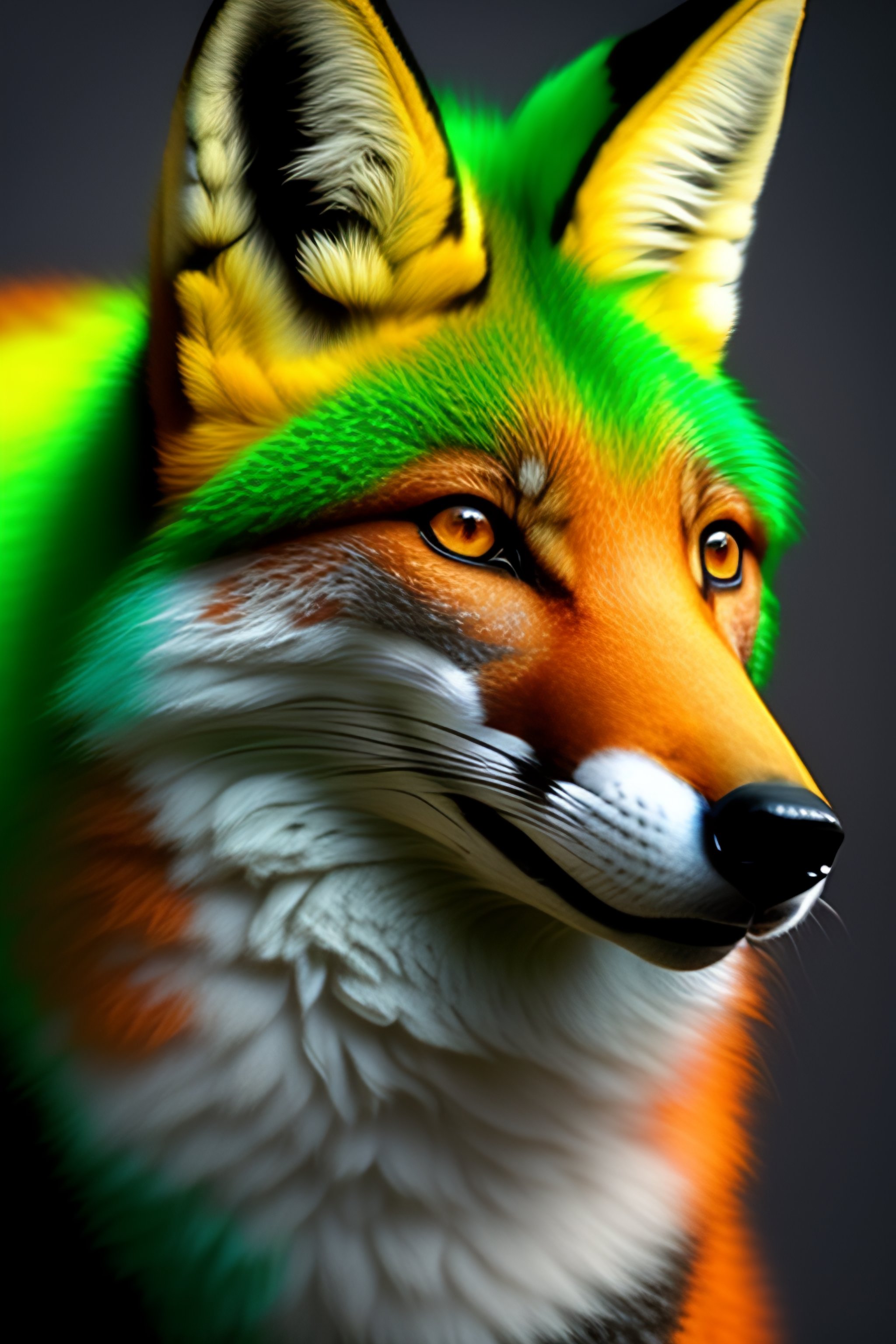 Lexica - Fursona fox,its tongue is bright green,furry style