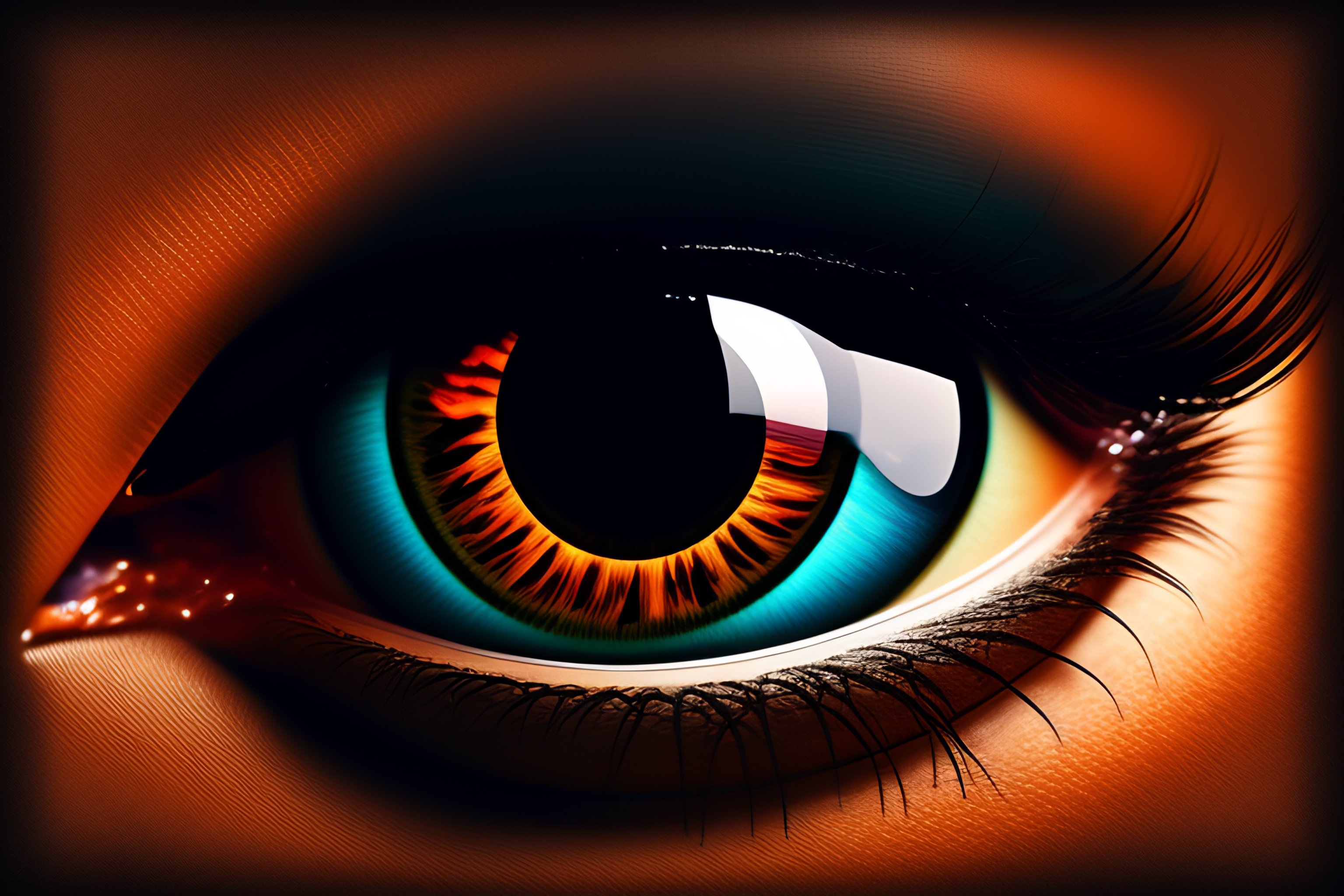 Lexica - Artistic technology, black background, eye