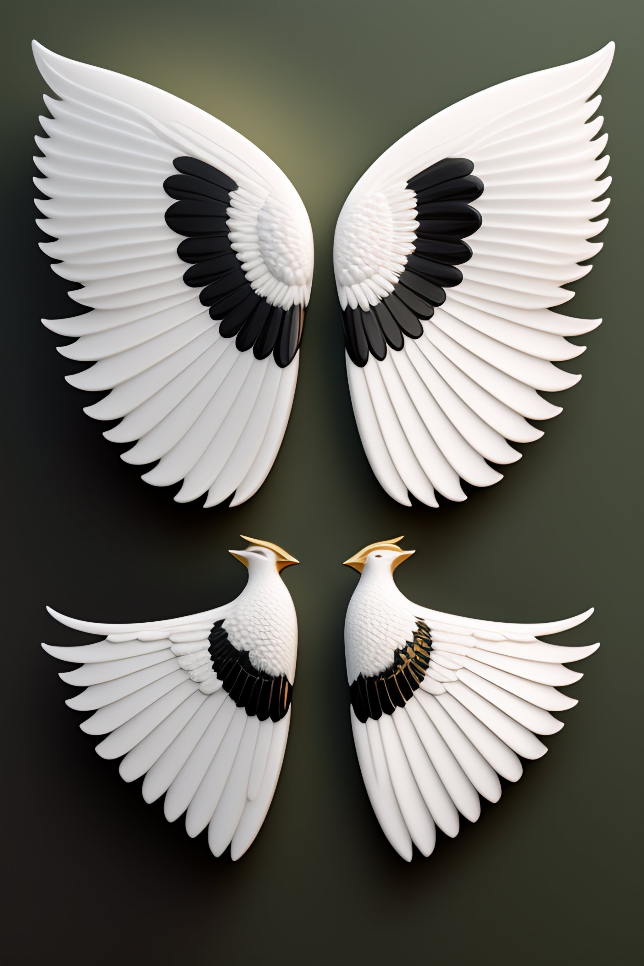 Lexica - A pair of symmetrical white wings, in the form of a military ...
