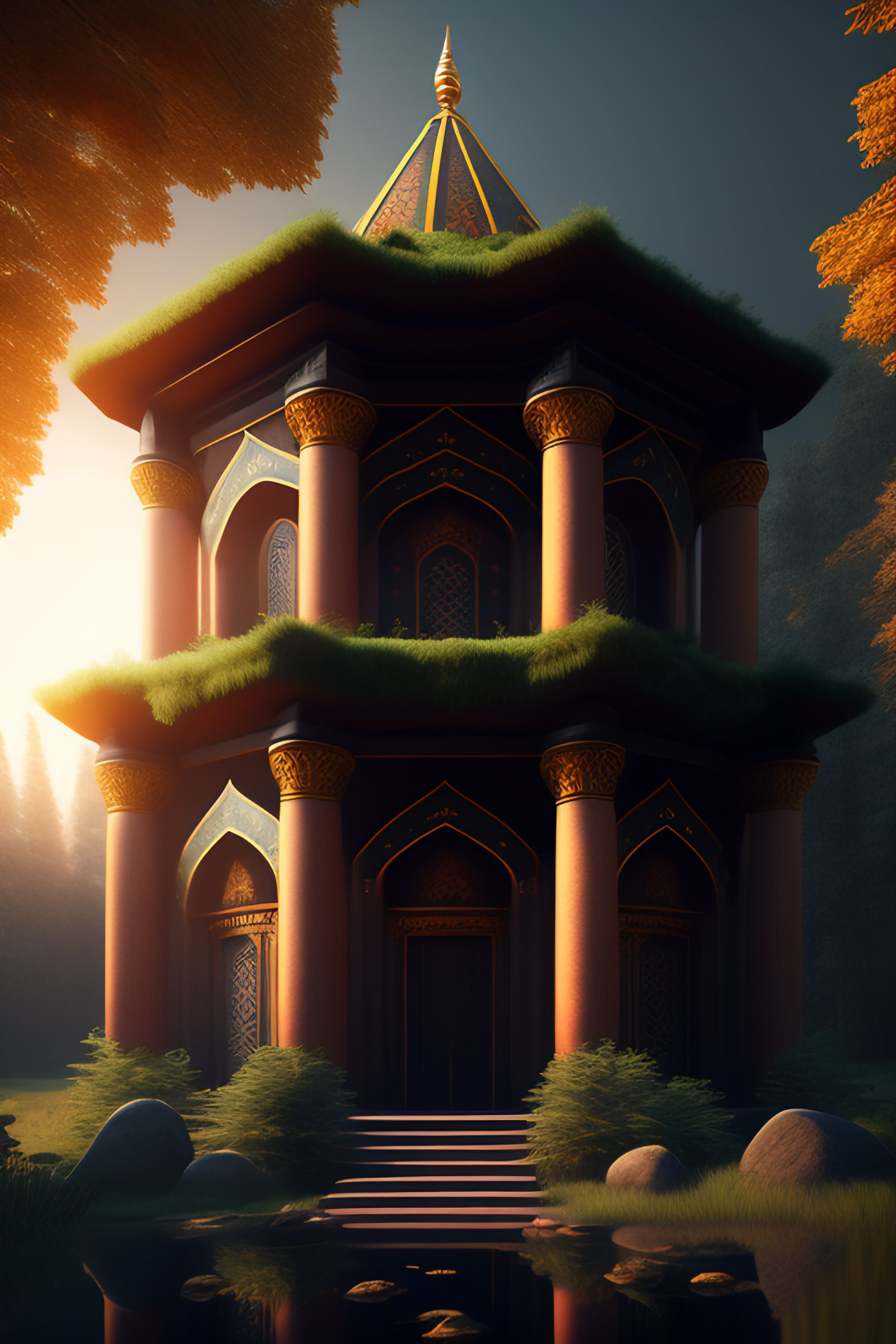 Lexica - A ancient turkish temple in the middle of a forest mear a ...