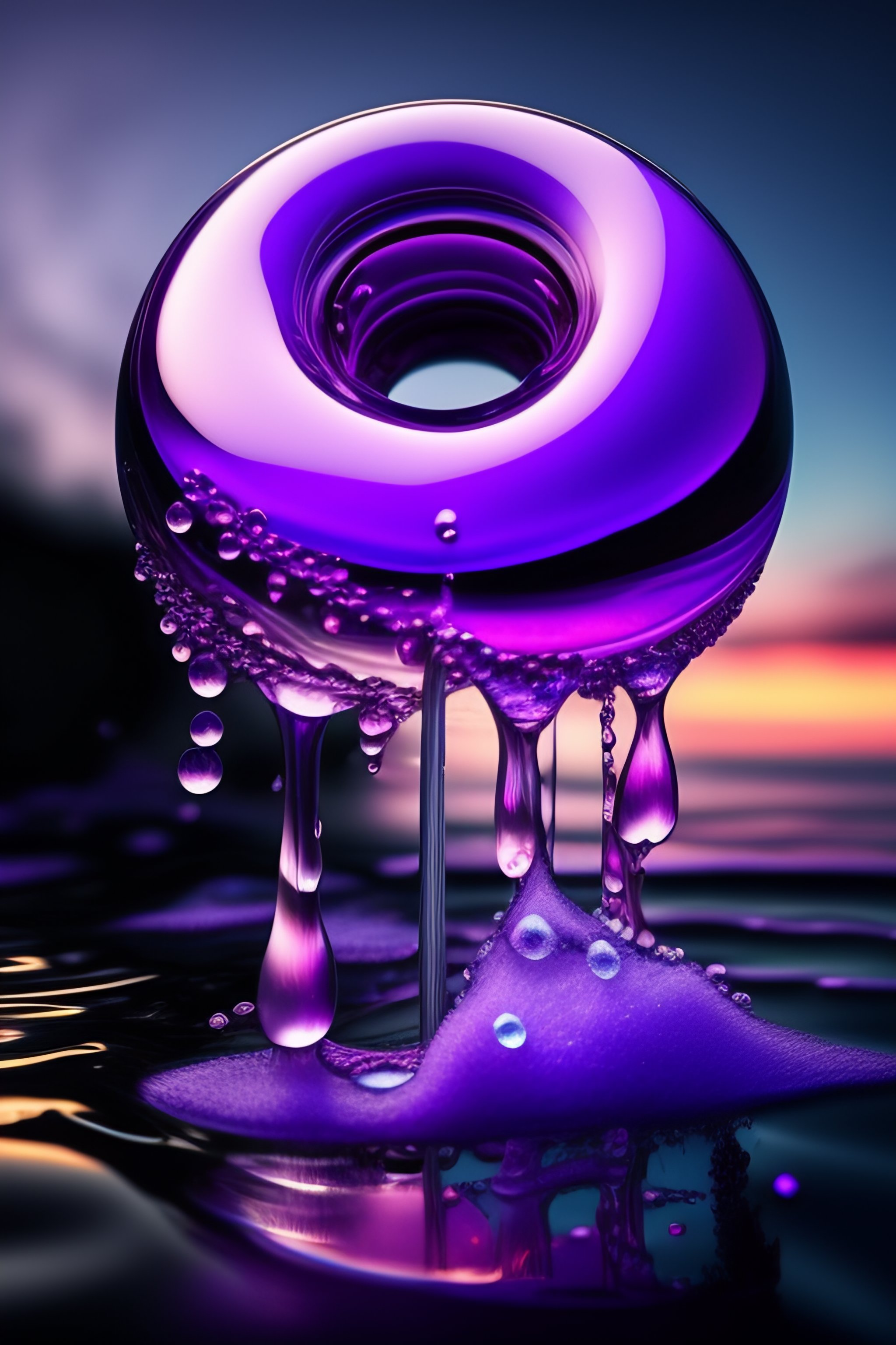 Lexica - Beautiful purple water droplets
