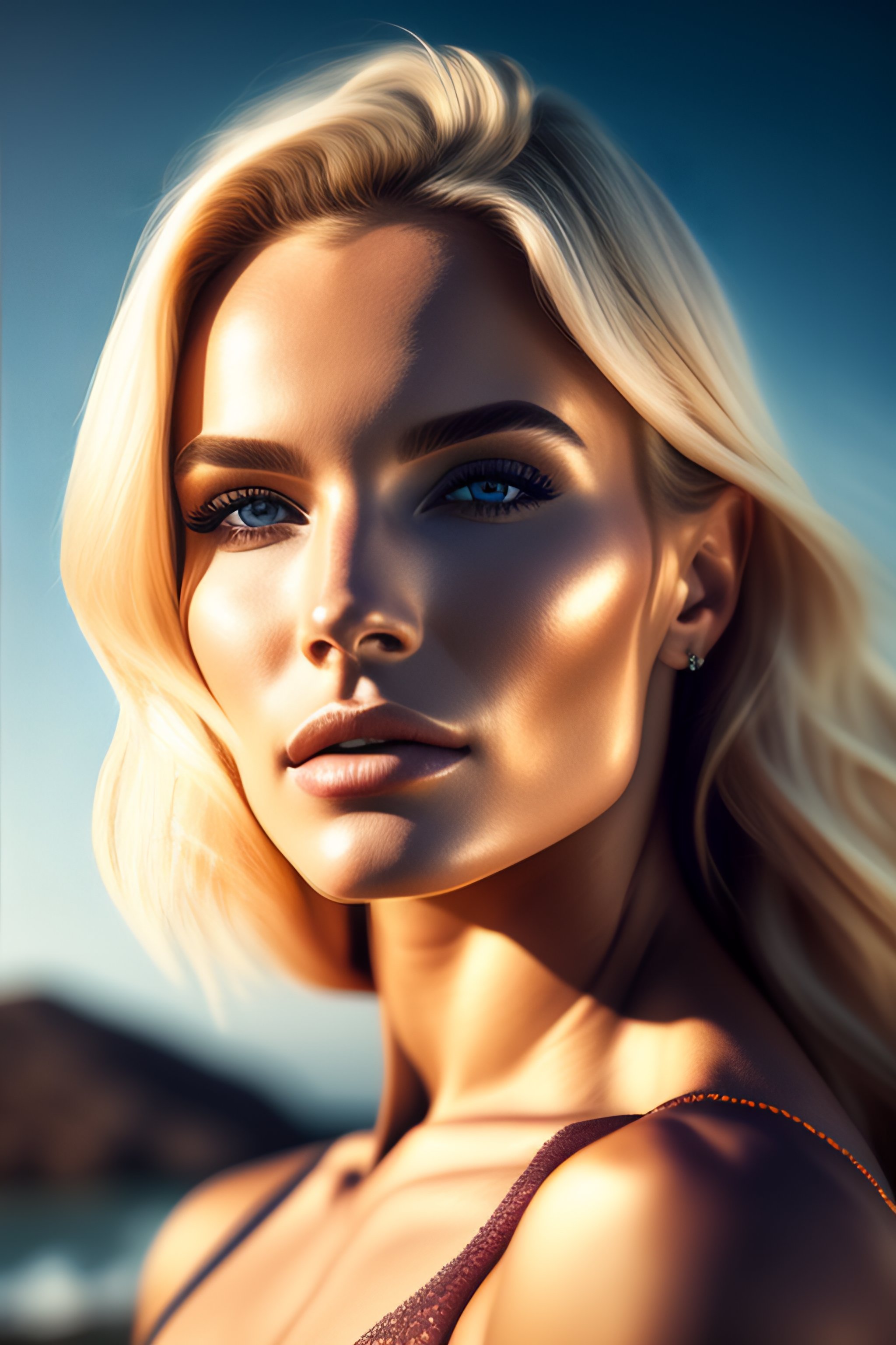 Lexica - Portrait of a stunningly beautiful blond female in soft light ...