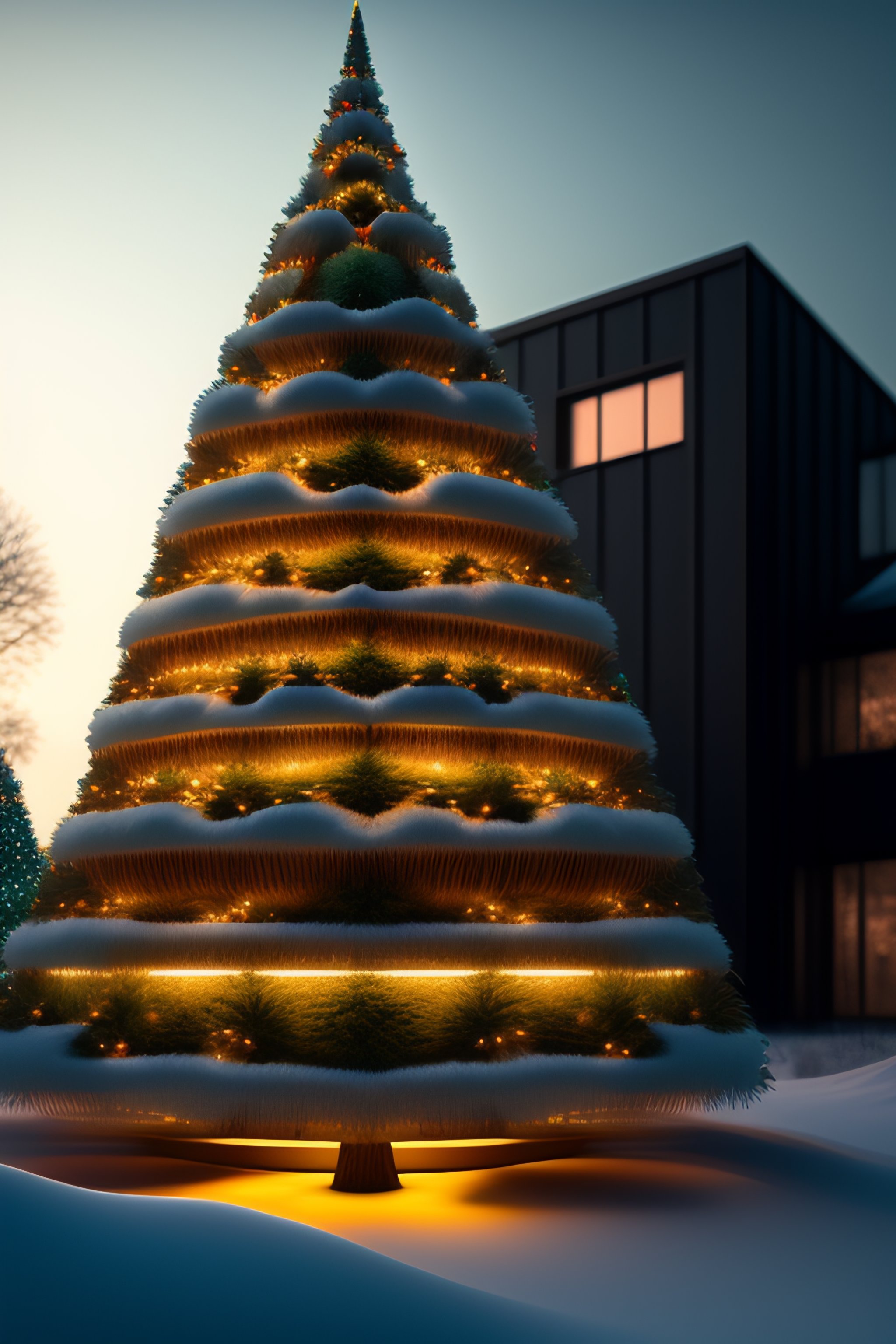 Lexica - SURREAL christmas, trees, gifts, intricate rendering
