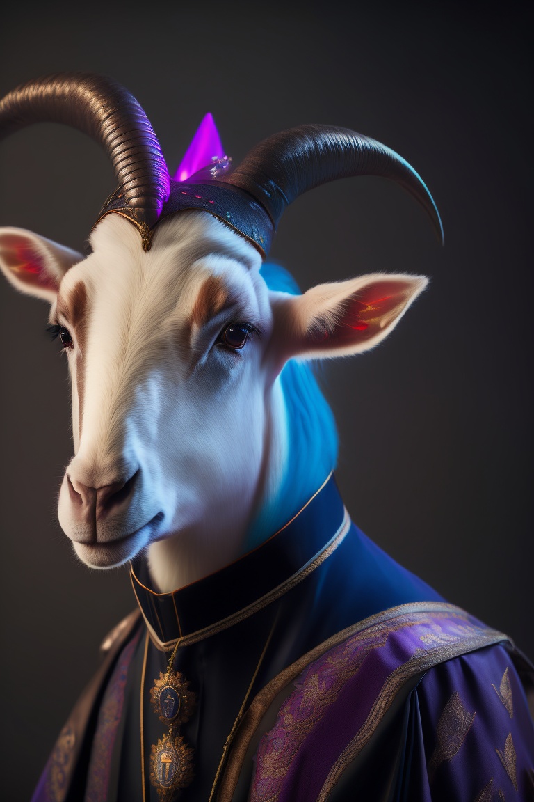 Lexica - Portrait of a goat's head wearing a catholic pope's dress ...