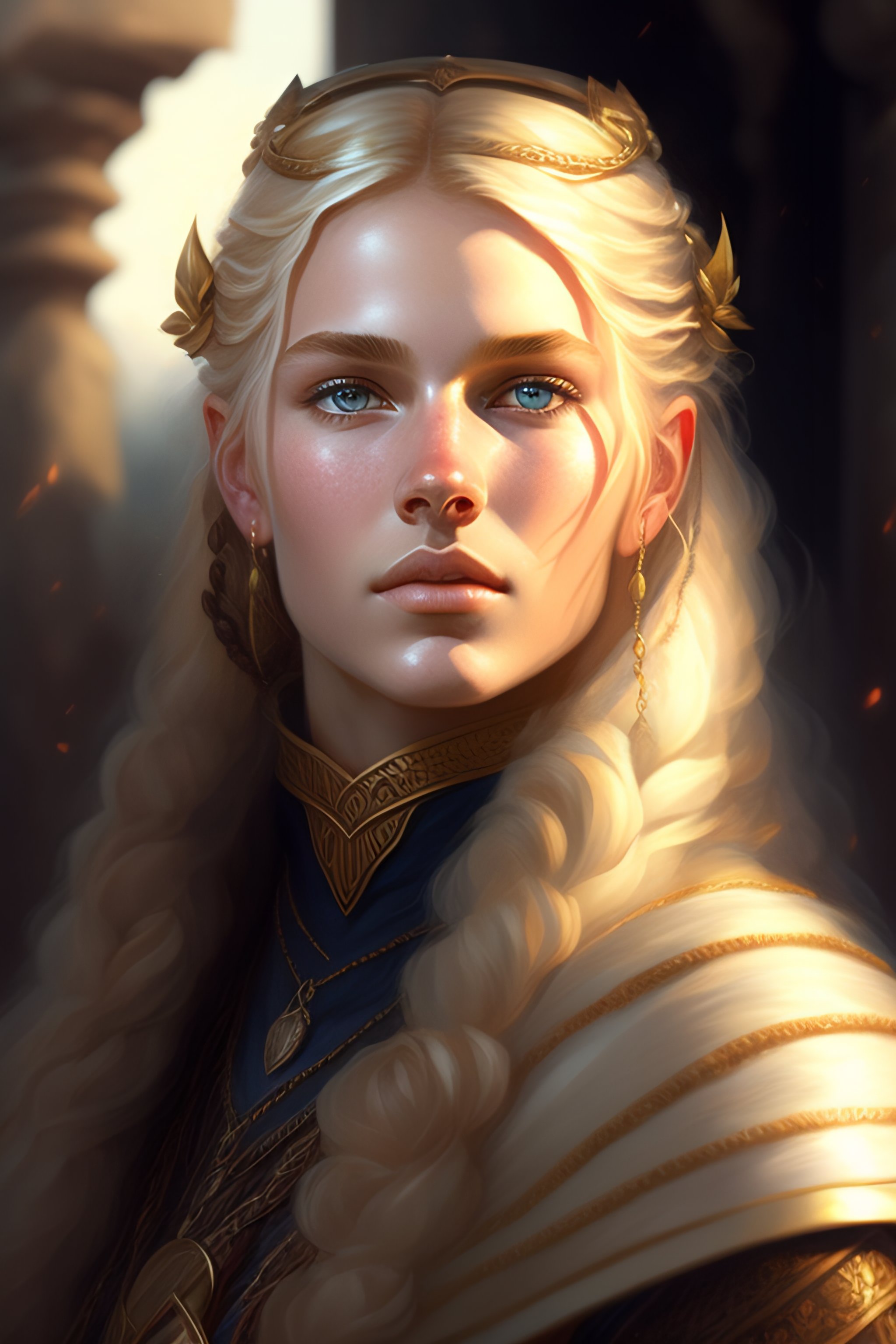 Lexica - Medieval portrait of a viking young girl blond hair and beard ...