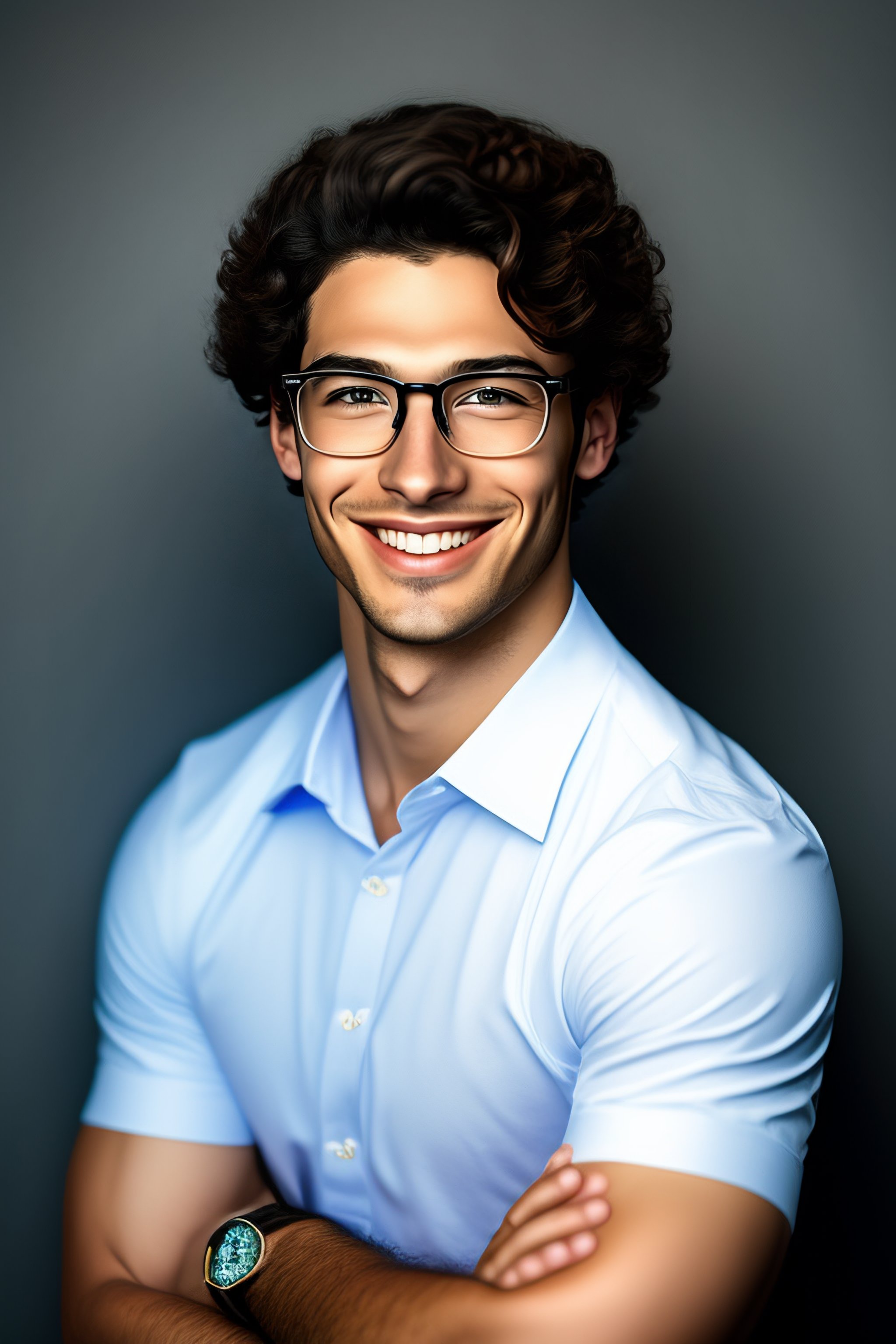 Lexica - A close up of a person wearing glasses, jewish young man with ...